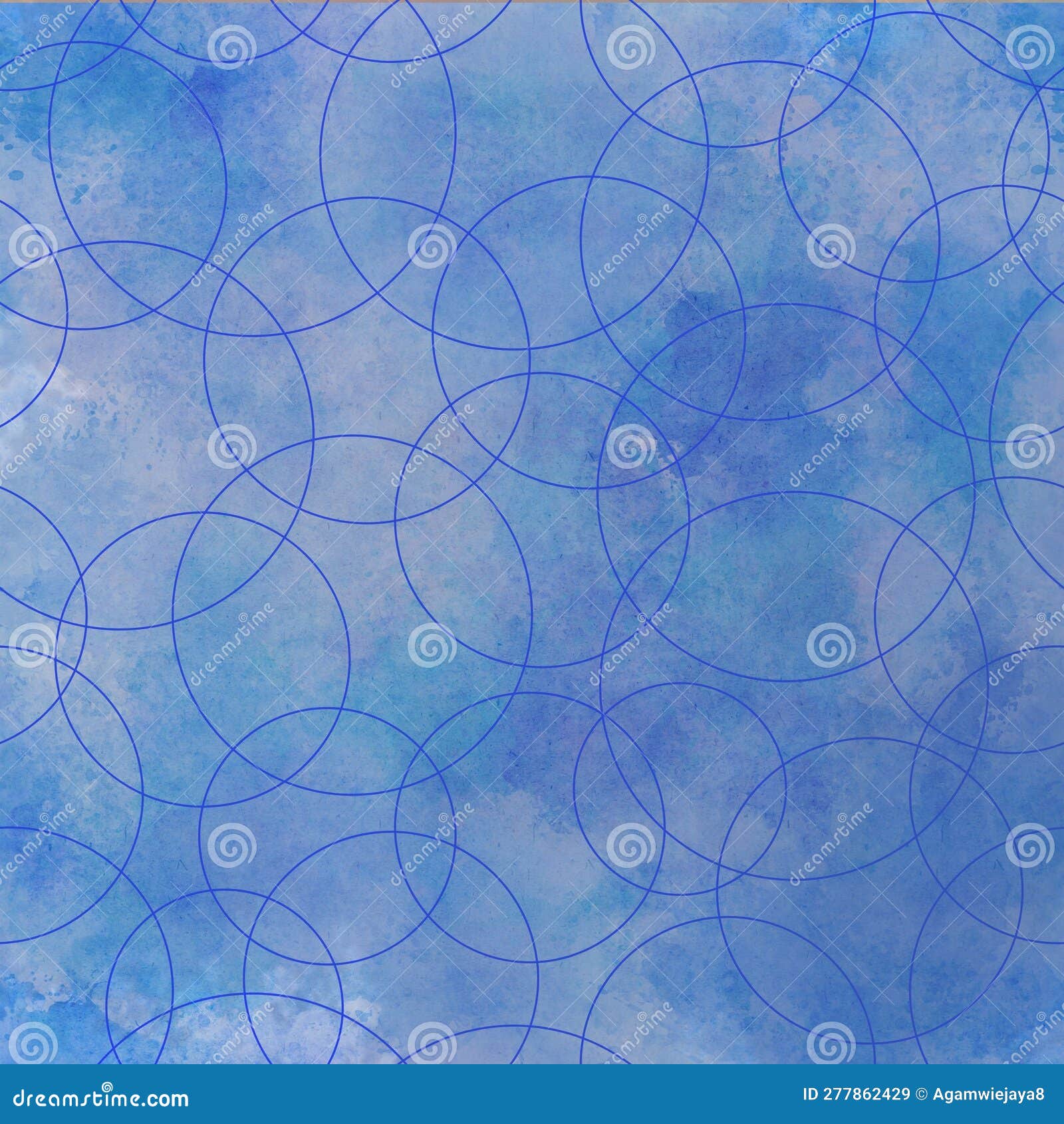 Blue Watercolor Circle Pattern Stock Illustration - Illustration of ...