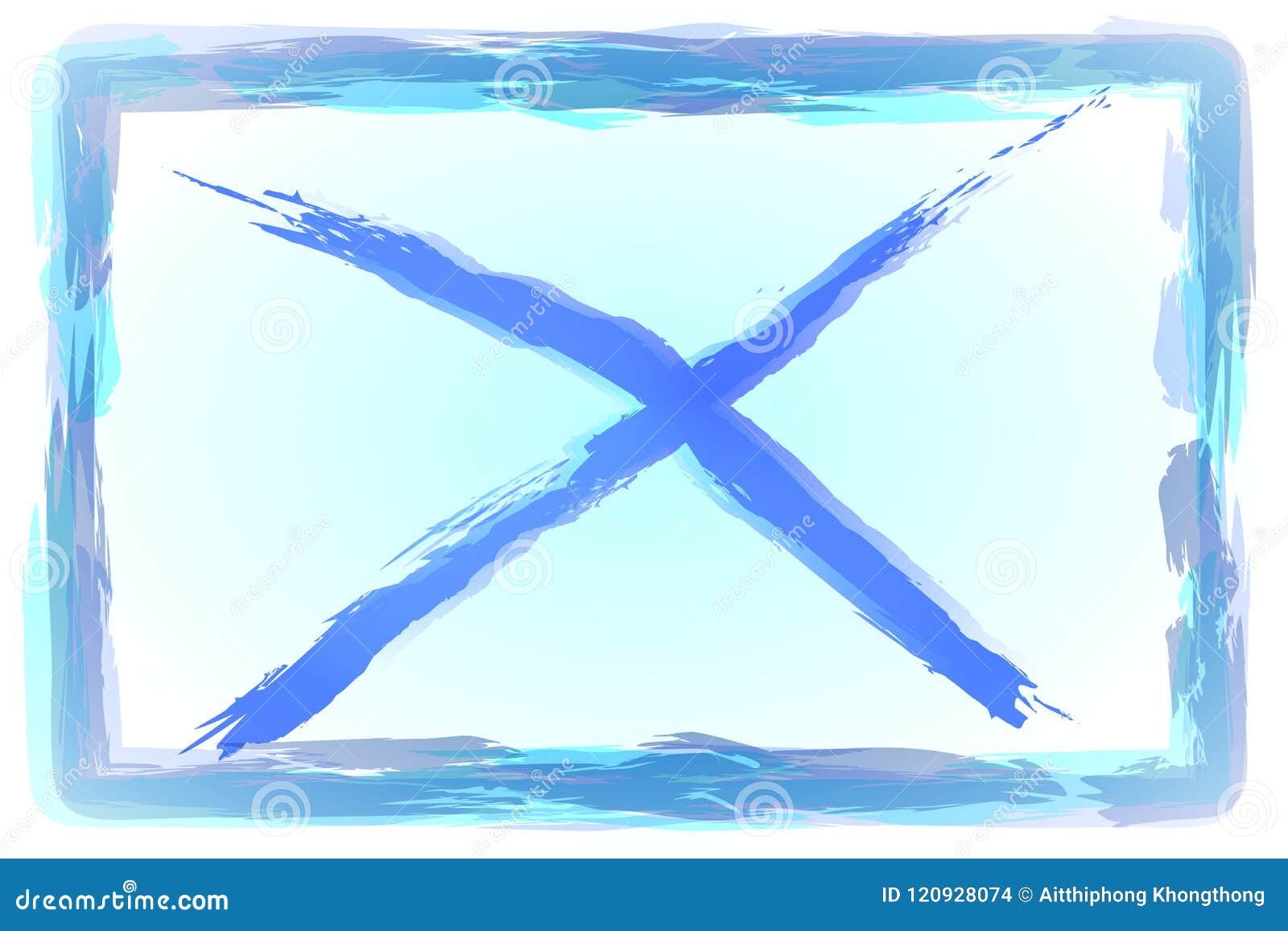 Blue Watercolor of Cross Mark Symbol, Abstract Background Stock Vector ...