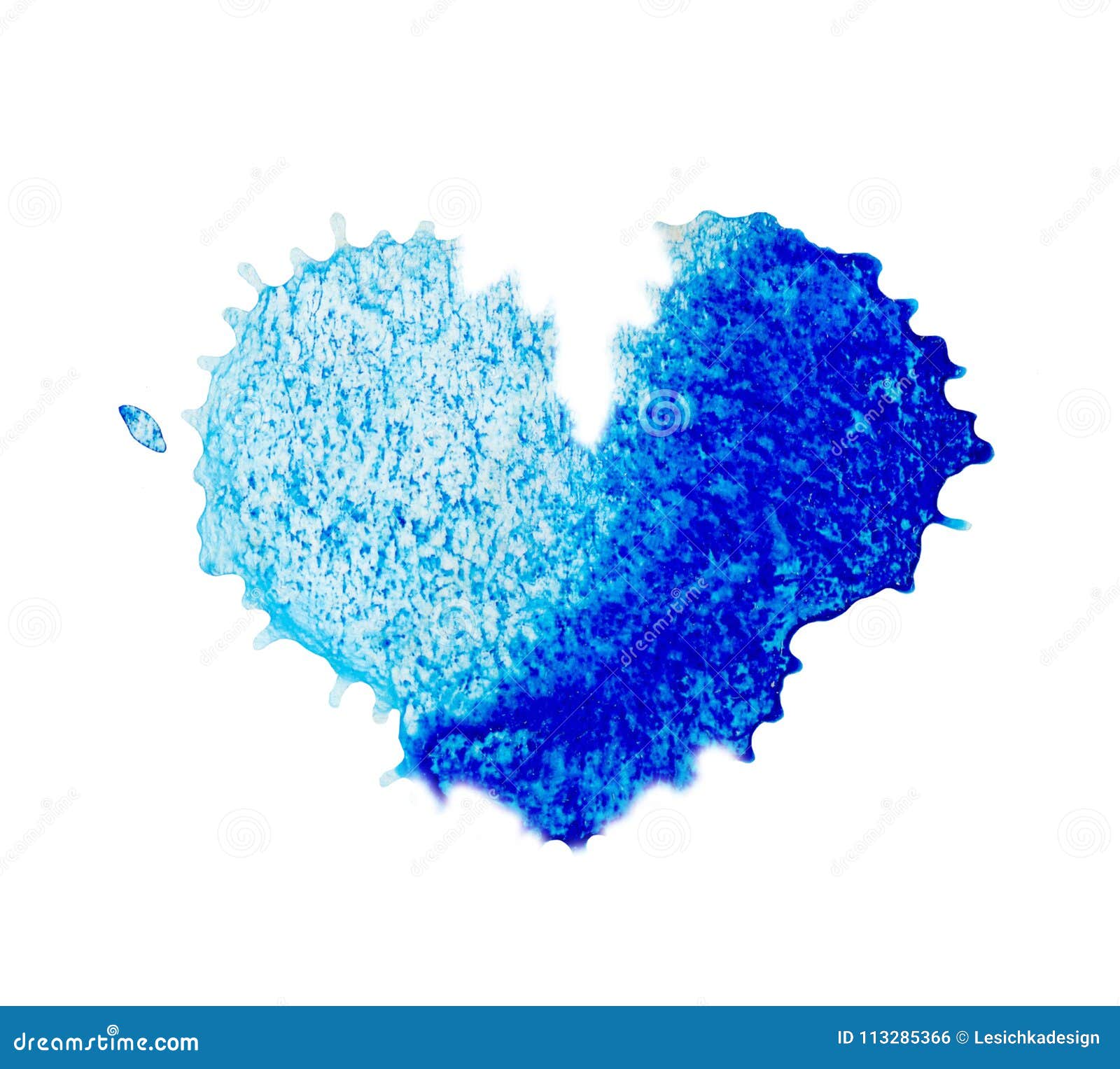 Blue Watercolor Heart Symbol. Stock Illustration - Illustration of ...