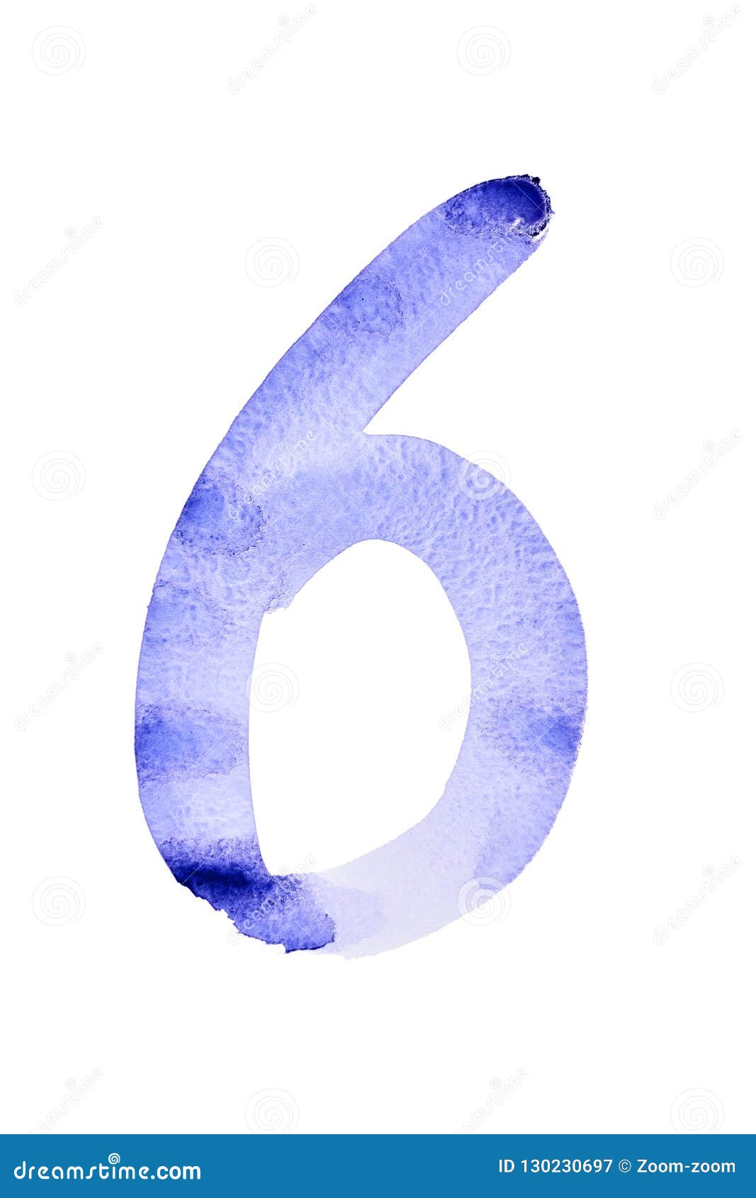 Blue watercolor numbers stock illustration. Illustration of isolated ...