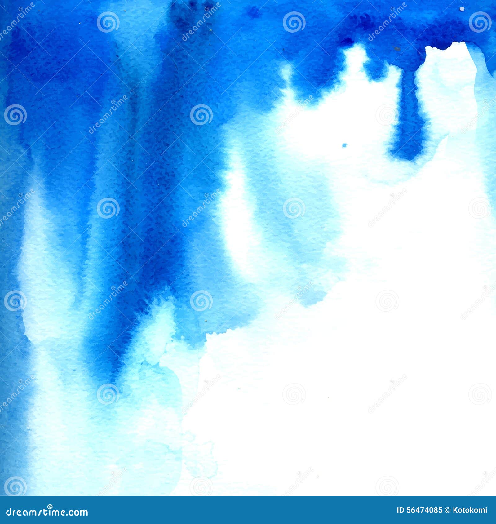 Blue Watercolor Paint Flow. Vector Texture Stock Vector - Illustration ...