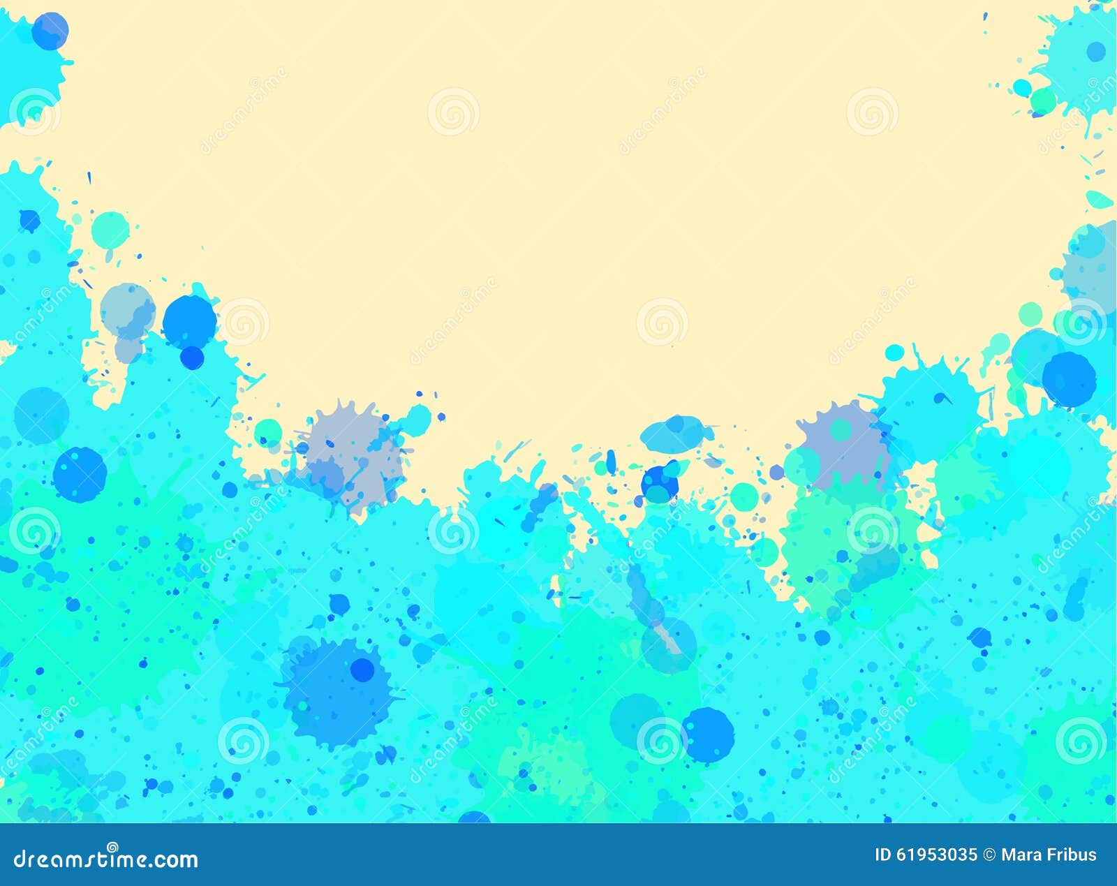 Blue Watercolor Paint Splashes Frame Stock Vector - Illustration of ...