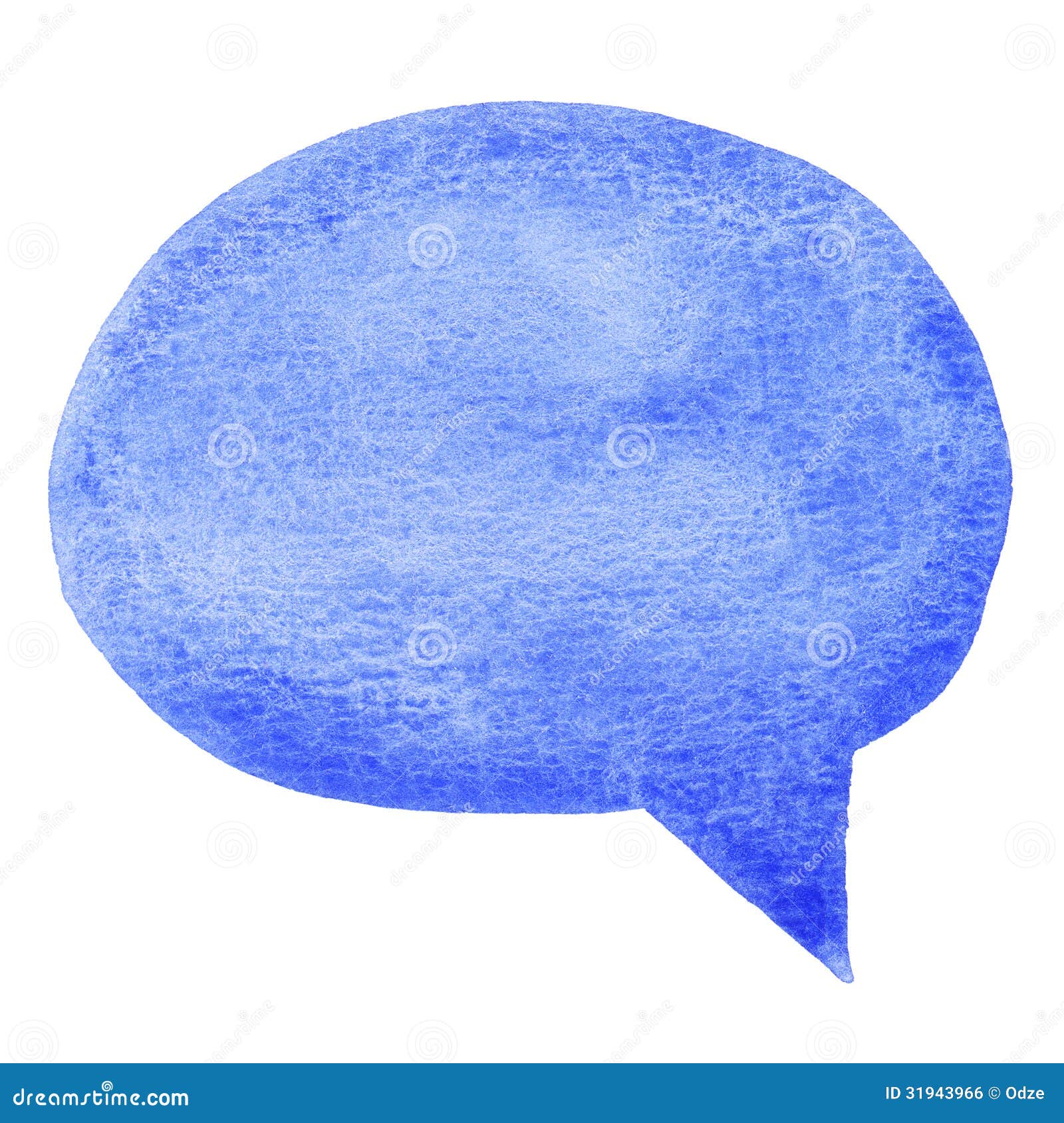 Blue Watercolor Speech Bubble Stock Illustration - Illustration of ...