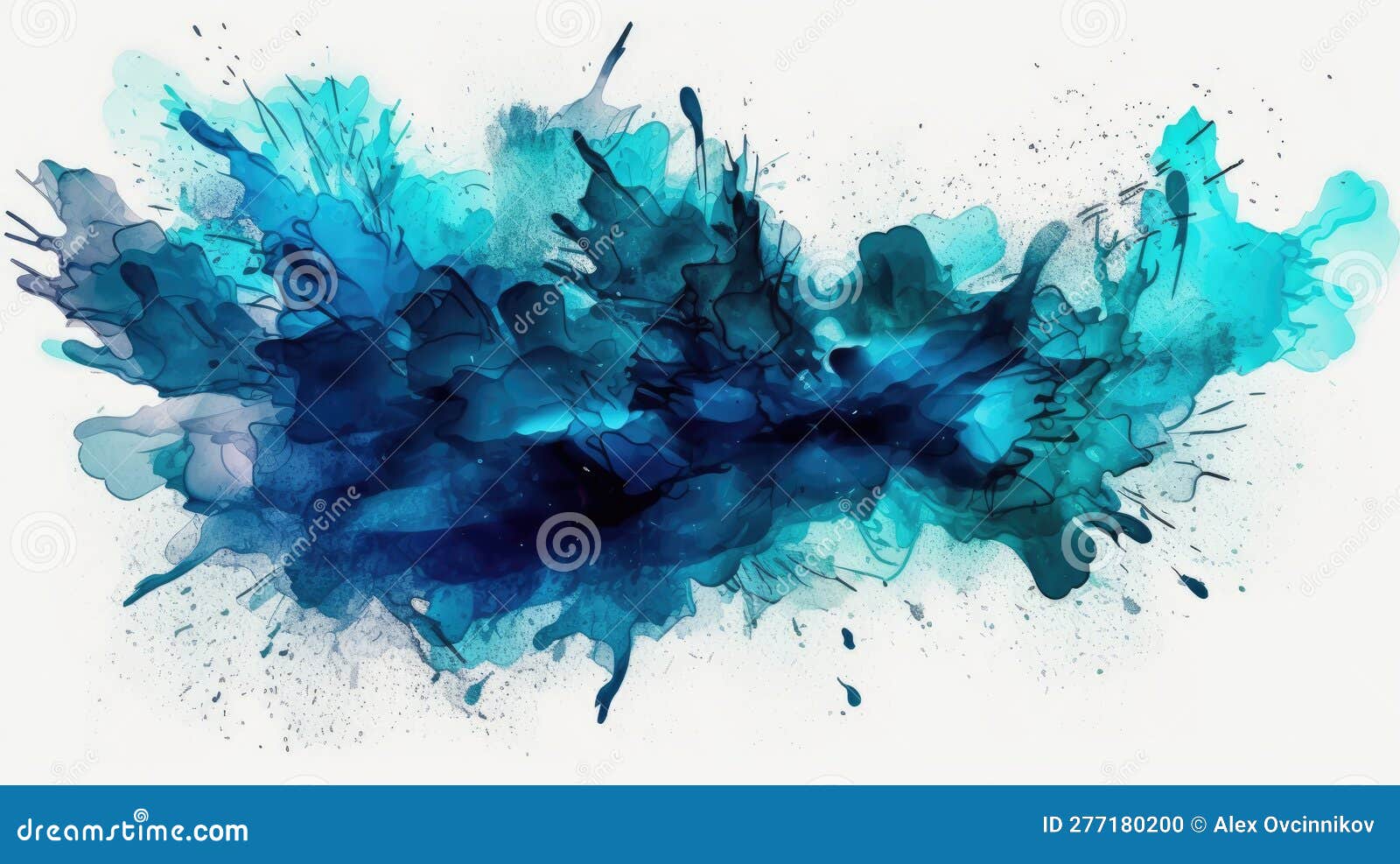 Blue Watercolor Splash Effect for Artistic Designs. Stock Photo - Image ...