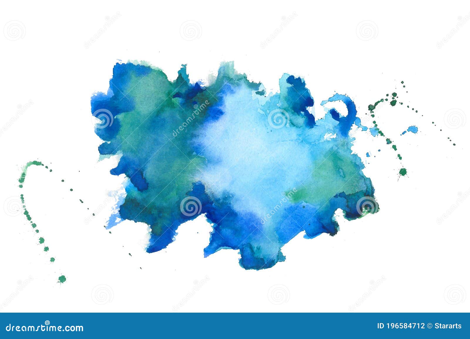 Blue Watercolor Splater Stain Texture Background Design Stock Vector ...