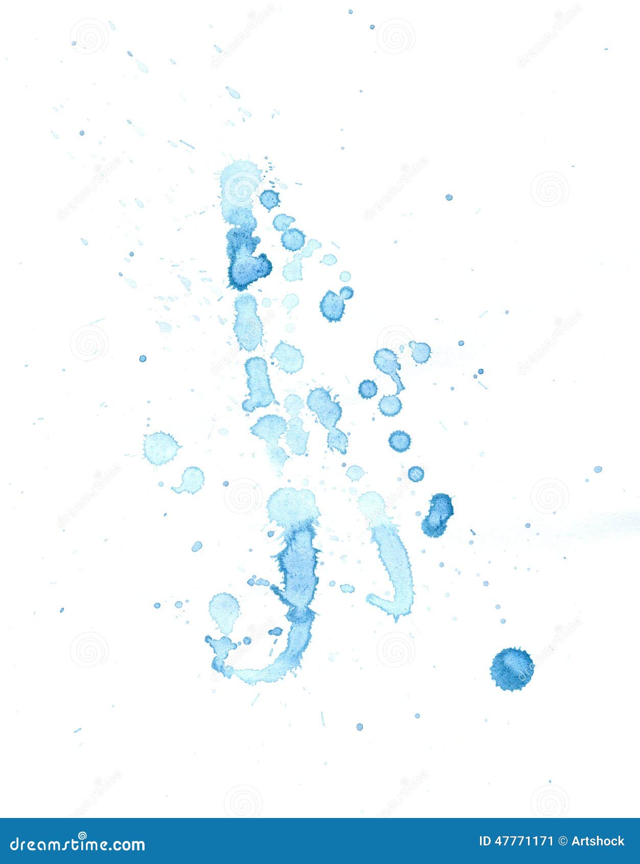 Blue Watercolor Splatters stock image. Image of backdrop - 47771171