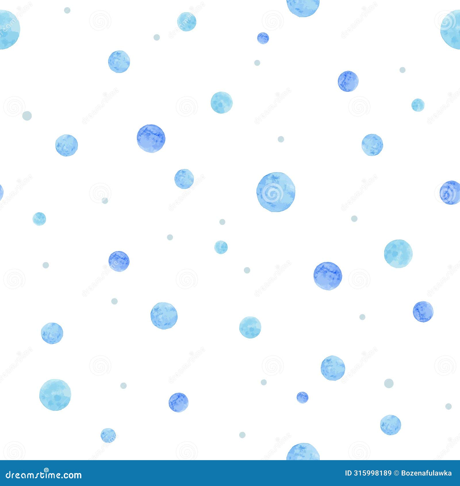 Blue Watercolor Spots Seamless Pattern Repeated Background Stock Vector ...