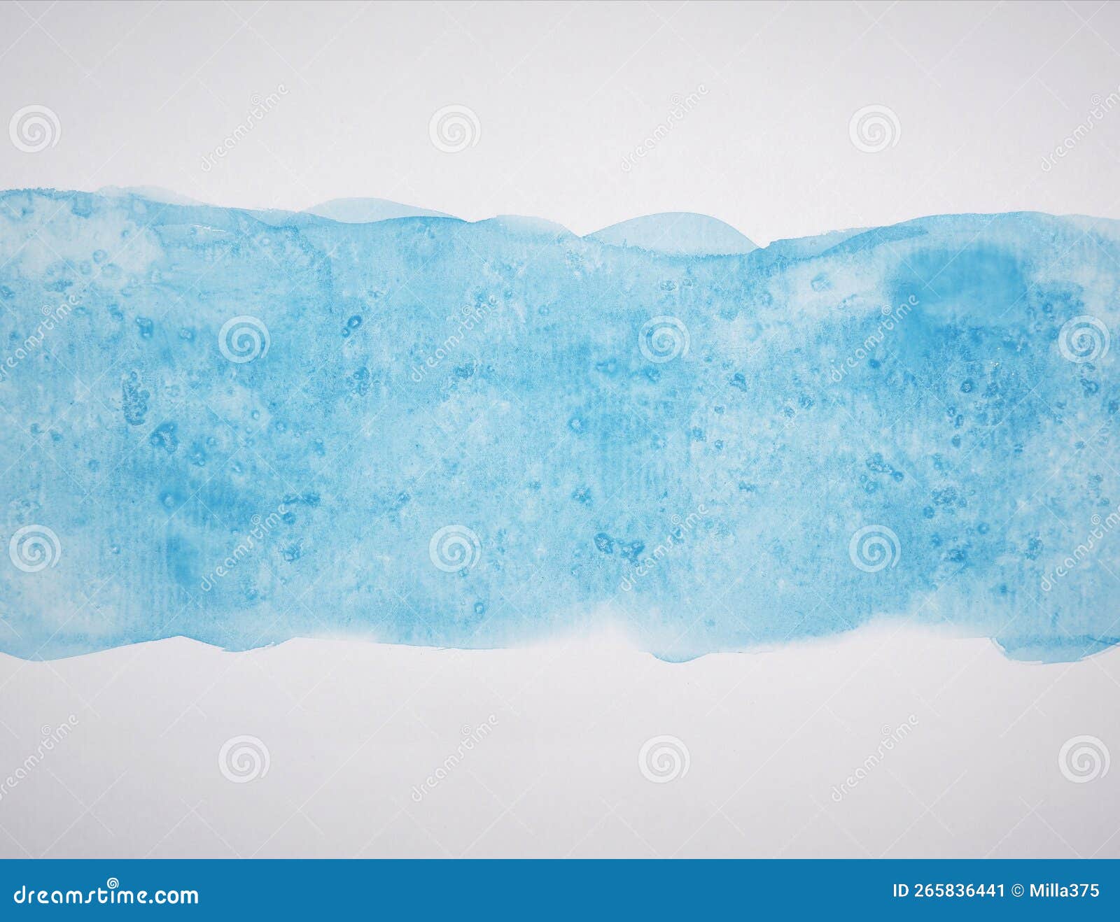 Blue Watercolor Brush Stroke Drawn Stripe Grunge. Stock Image - Image ...