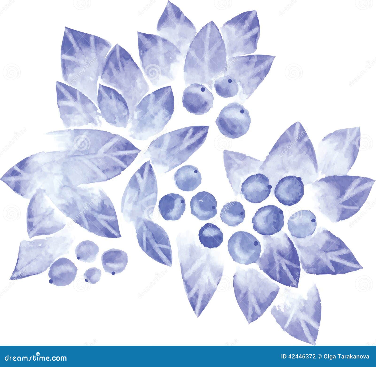 Blue watercolor tree stock vector. Illustration of tree - 42446372
