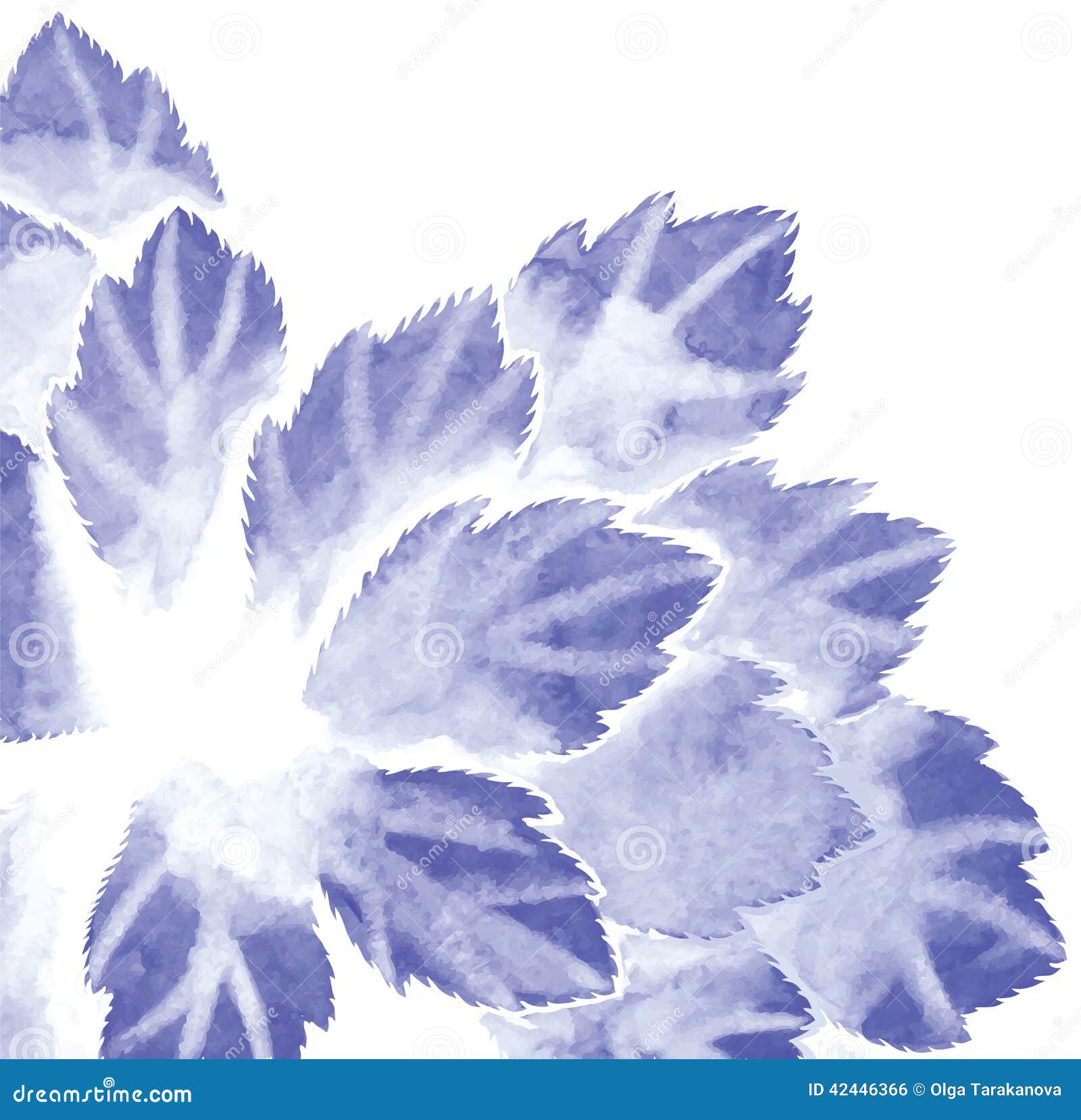 Blue watercolor tree stock vector. Illustration of tenderness - 42446366