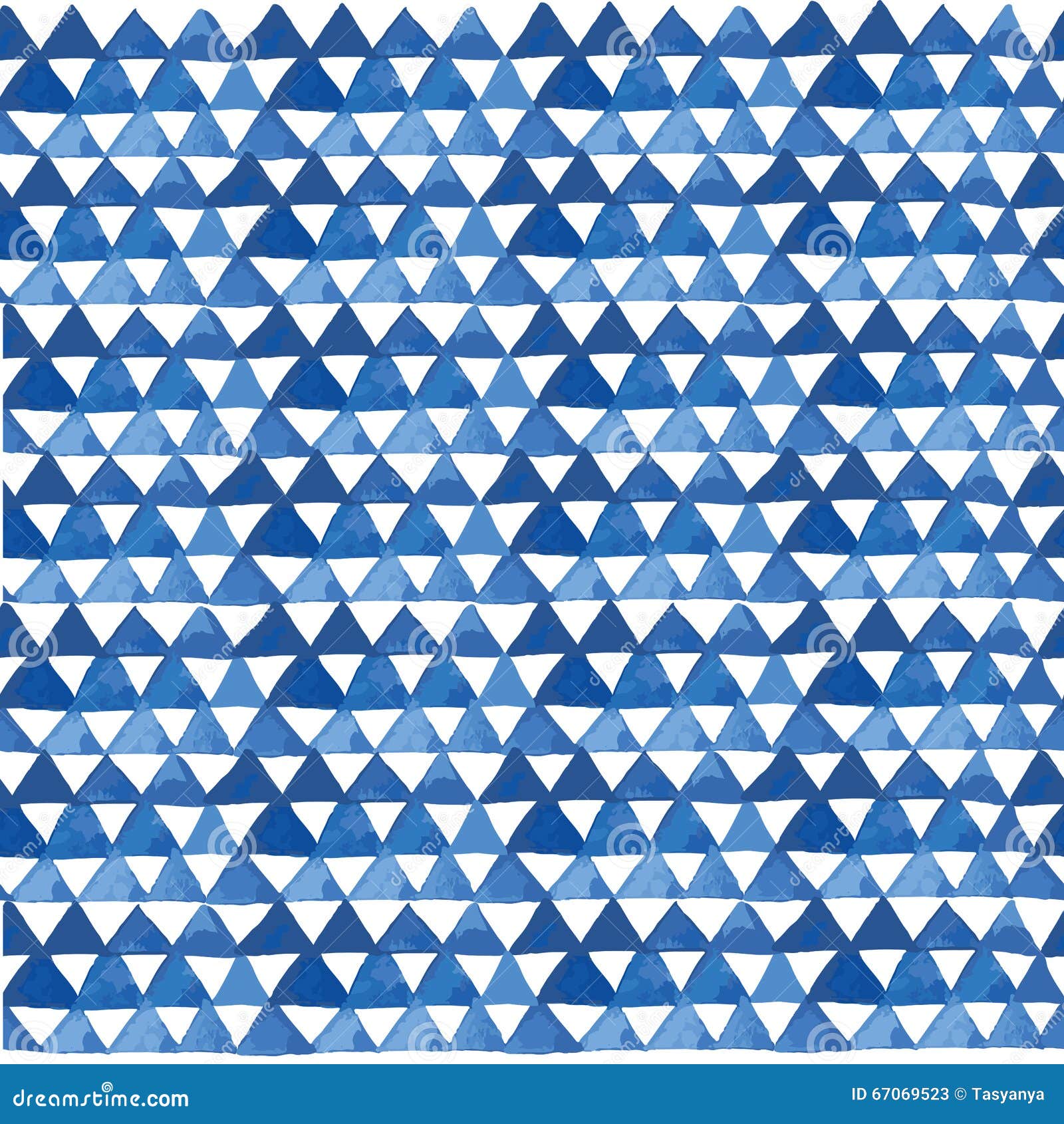 Blue Watercolor Triangles Pattern in Vector. Stock Vector ...