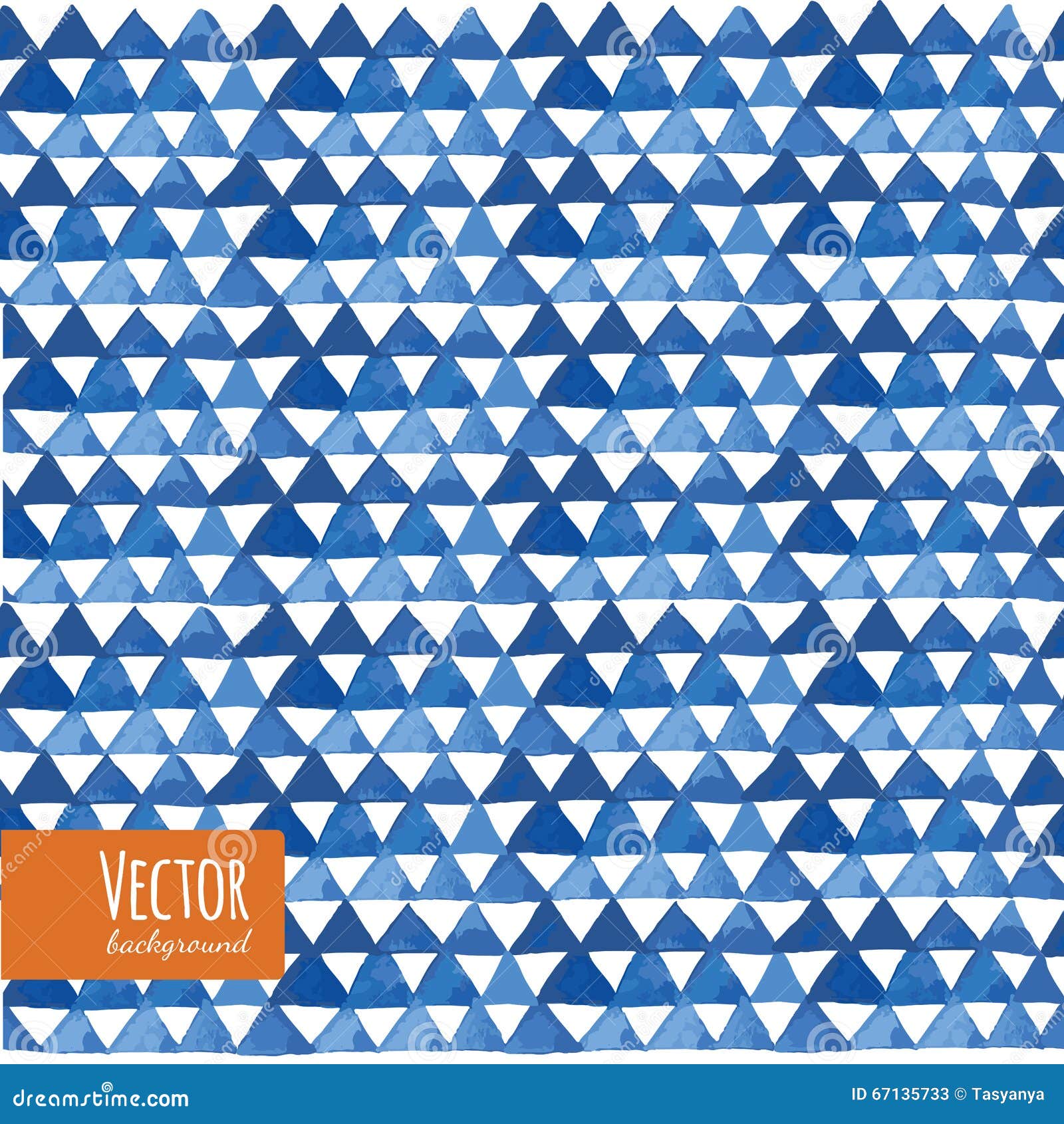 Blue Watercolor Triangles Pattern in Vector. Stock Vector ...