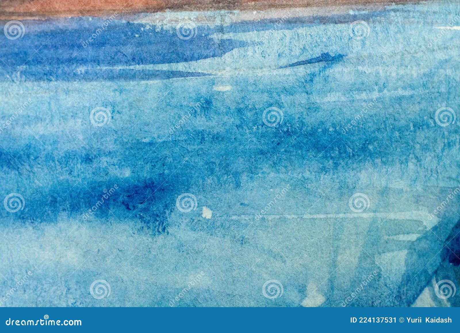 Blue Watercolors on Paper Texture Stock Image - Image of brush, frame ...
