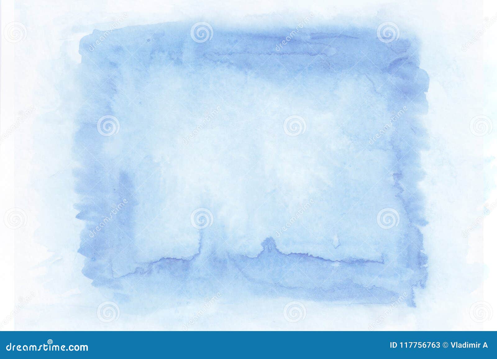 Blue Watercolour Horizontal Gradient Background. Middle is Lighter Than ...
