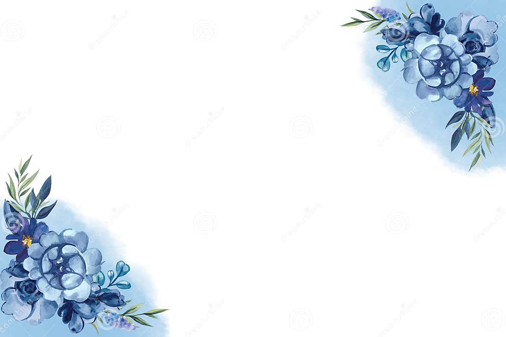 Blue Watercolor Link Tree Background Social Media Post Stock Image ...