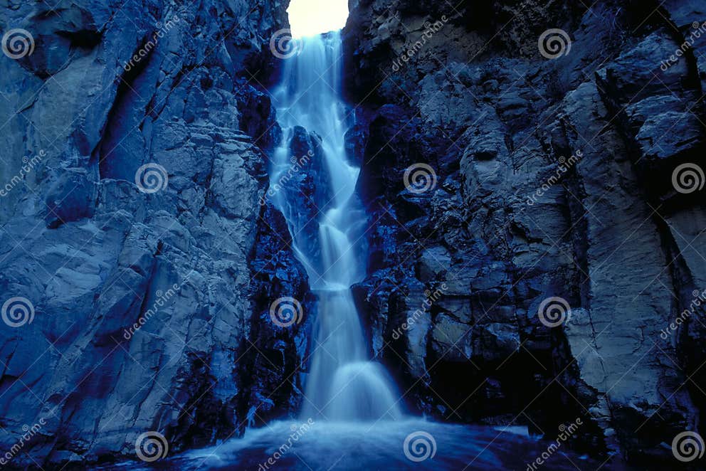 Blue Waterfall stock photo. Image of geology, flow, time - 42994