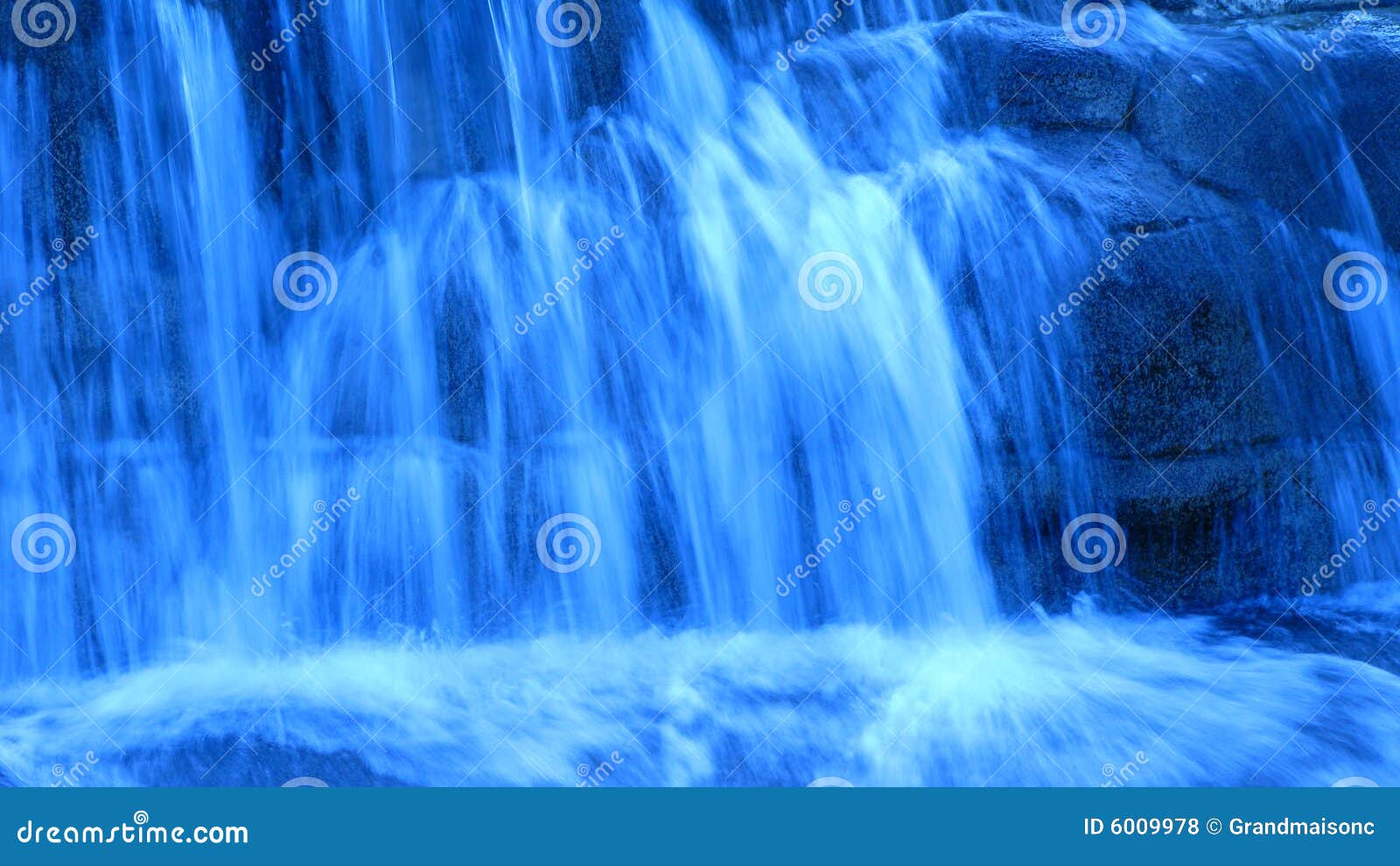 Blue waterfall stock photo. Image of rocks, falls, toned - 6009978