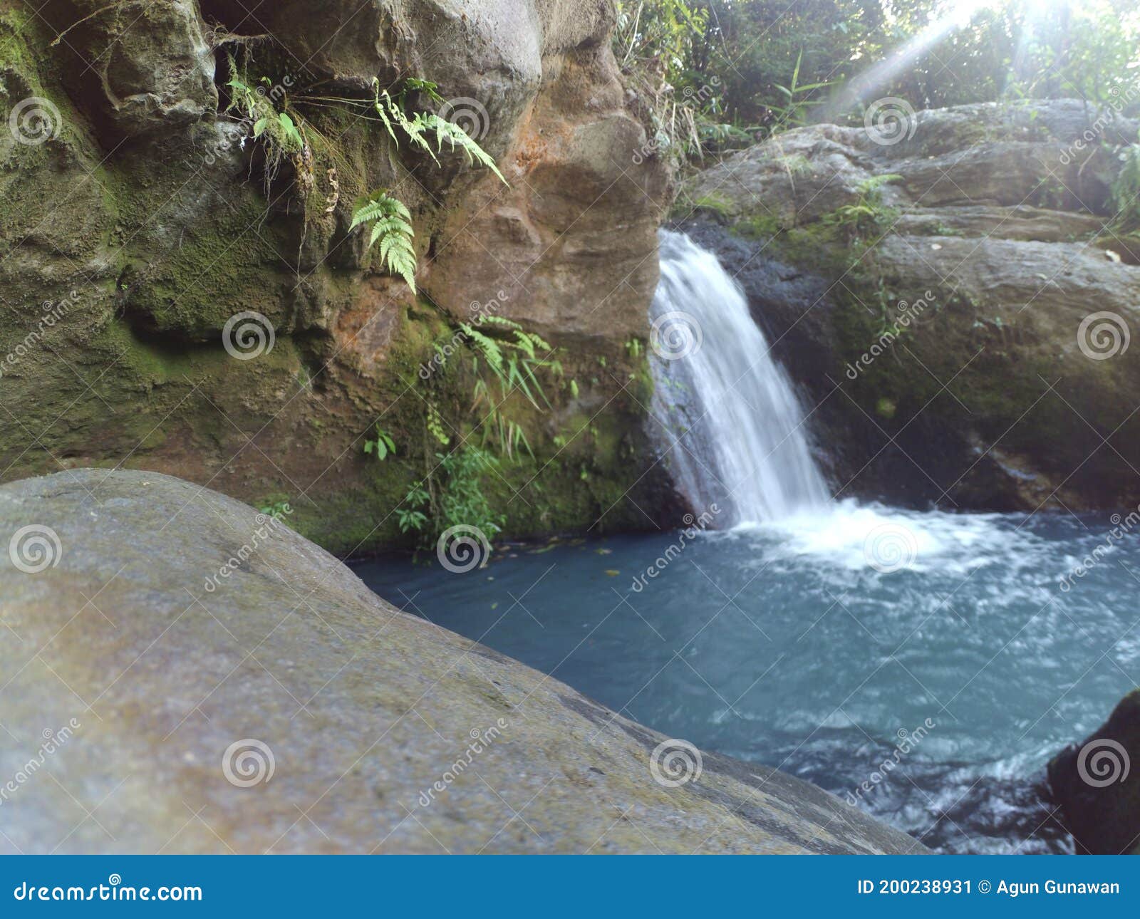 Blue waterfall as heaven stock image. Image of rapid - 200238931