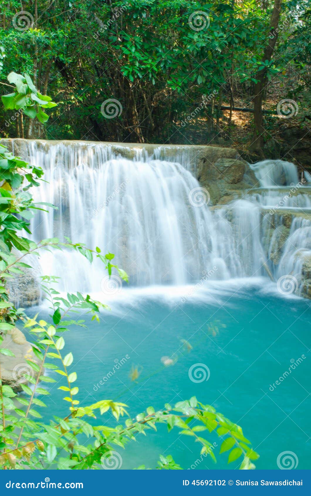 Blue waterfall stock photo. Image of national, forest - 45692102