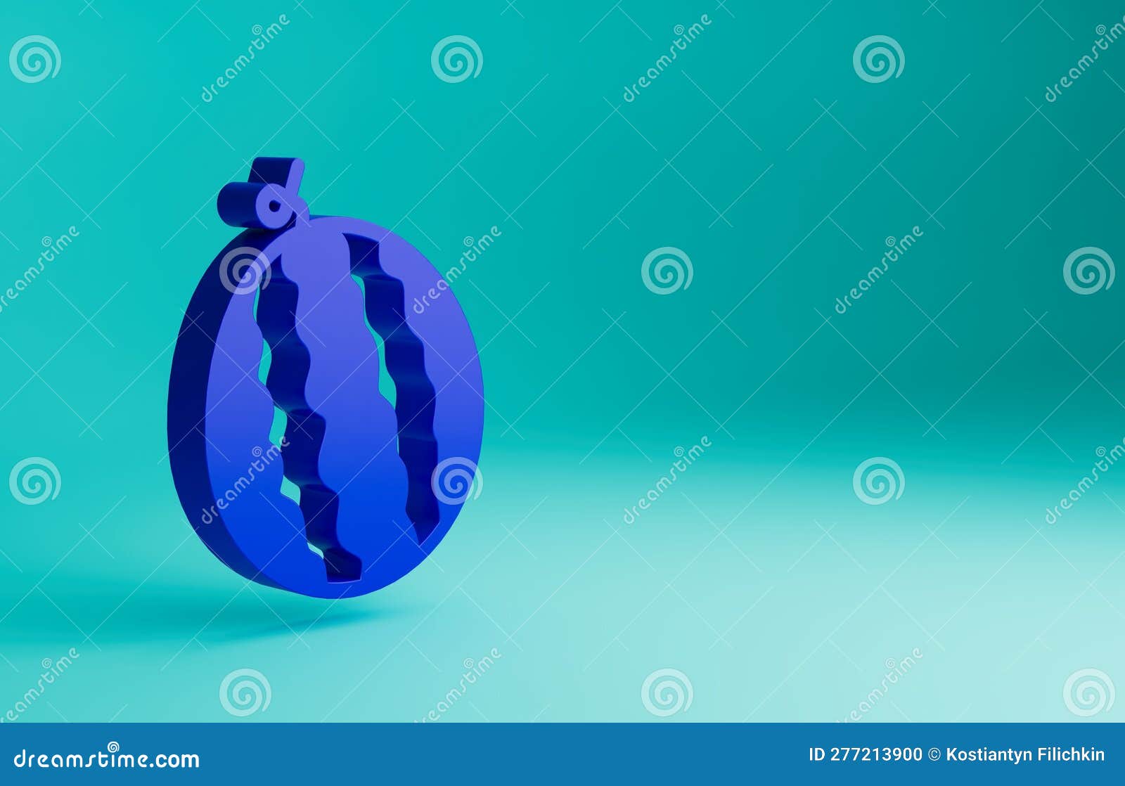 Blue Watermelon Icon Isolated on Blue Background. Minimalism Concept ...