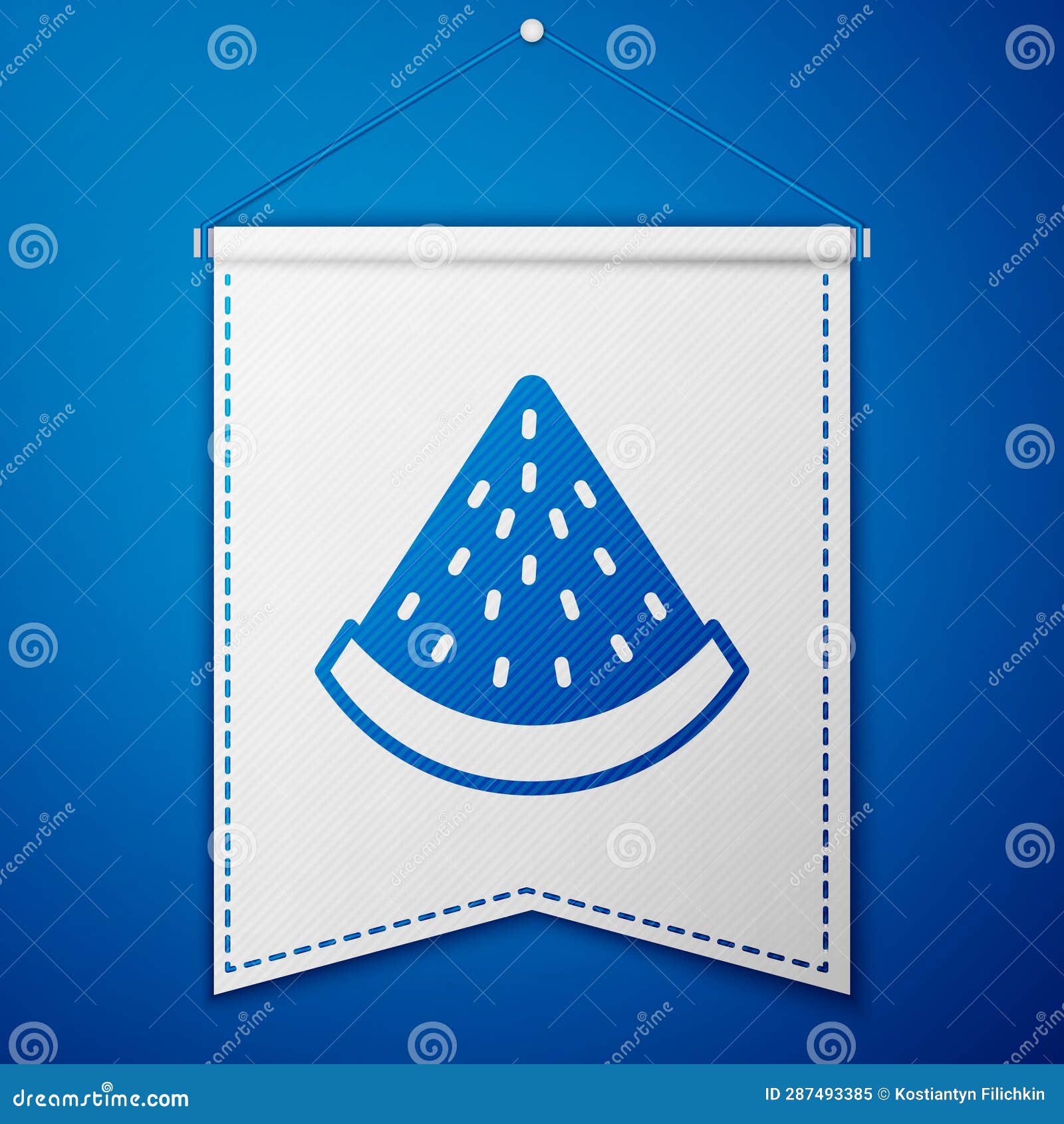 Blue Watermelon Icon Isolated on Blue Background. White Pennant ...