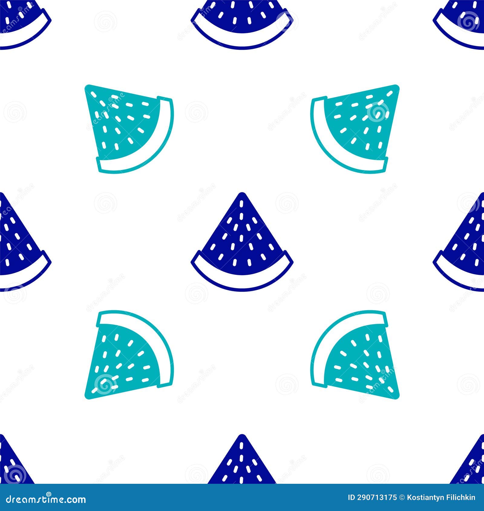 Blue Watermelon Icon Isolated Seamless Pattern on White Background ...