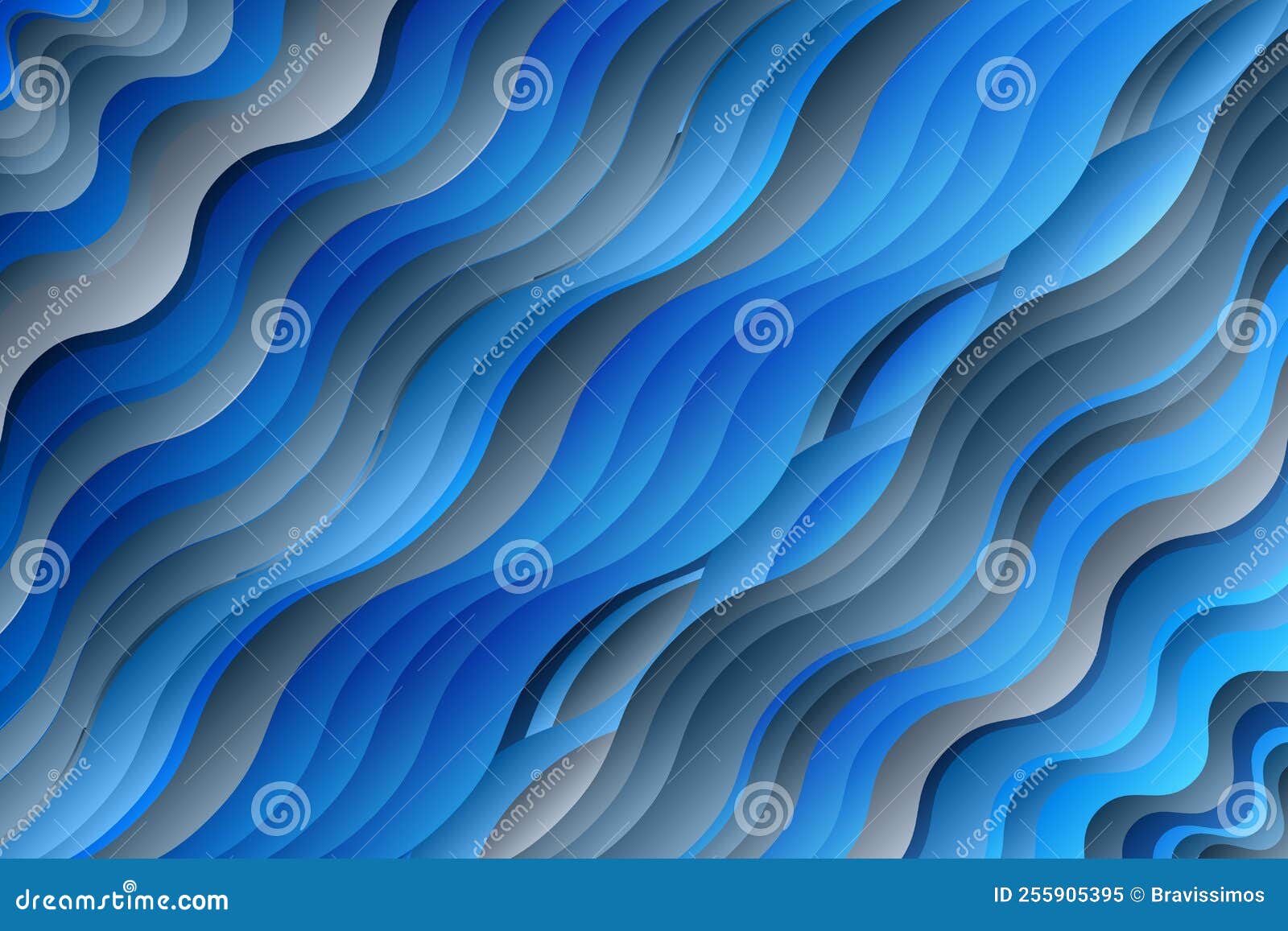 Blue Wave Abstract Art Background Shape. Illustration Texture Stock ...