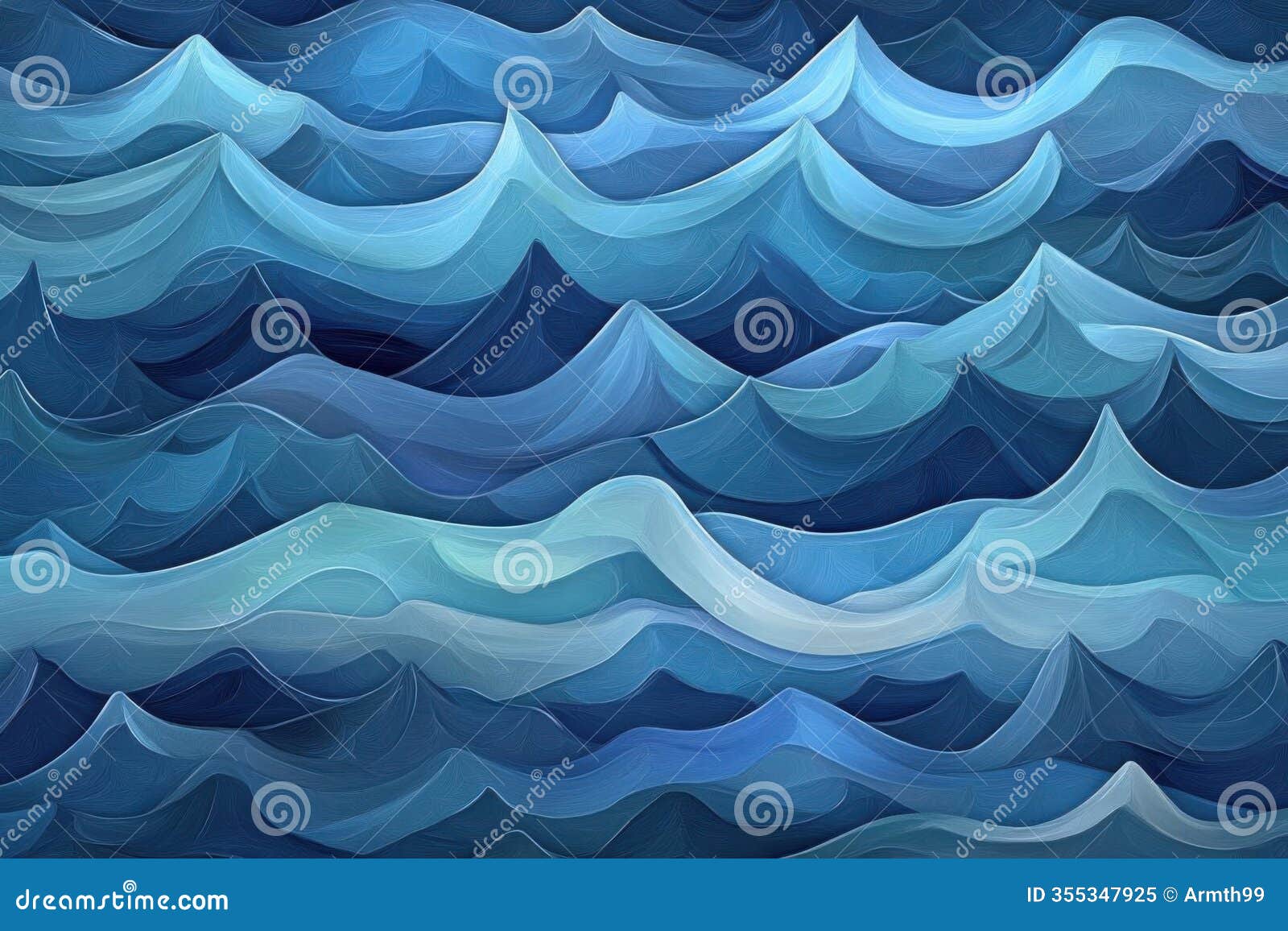 Blue Wave Abstract Background. Vector Illustration of Wavy Sea Texture ...