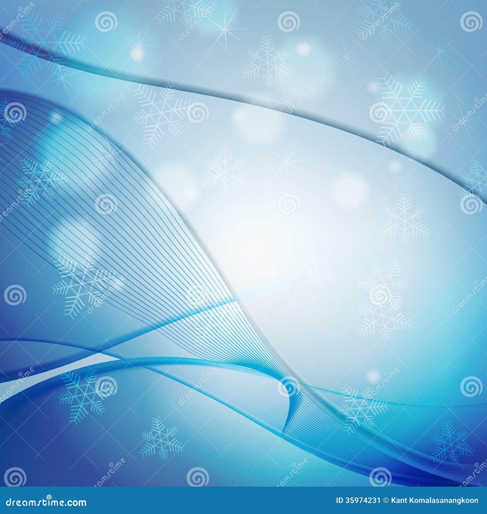 Blue Wave Abstract Christmas Theme Stock Illustration - Illustration of ...