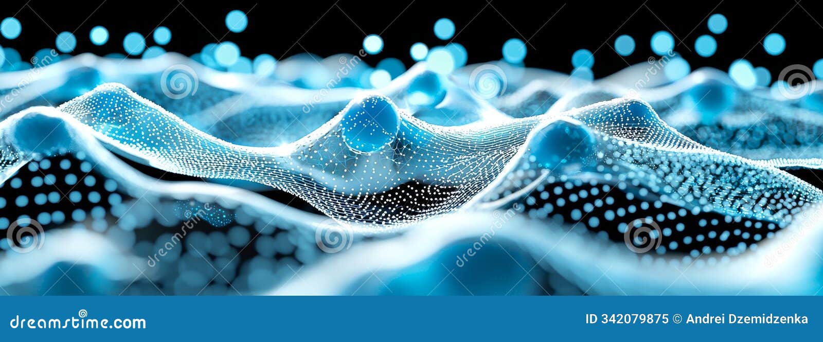 A Blue Wave Background with Abstract Dynamic Meshes. a Big Data ...