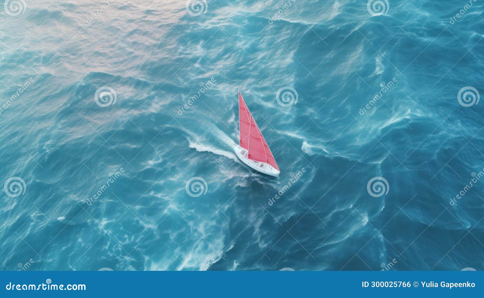 A Blue Wave Behind a Small Sail Boat Stock Photo - Image of seascape ...