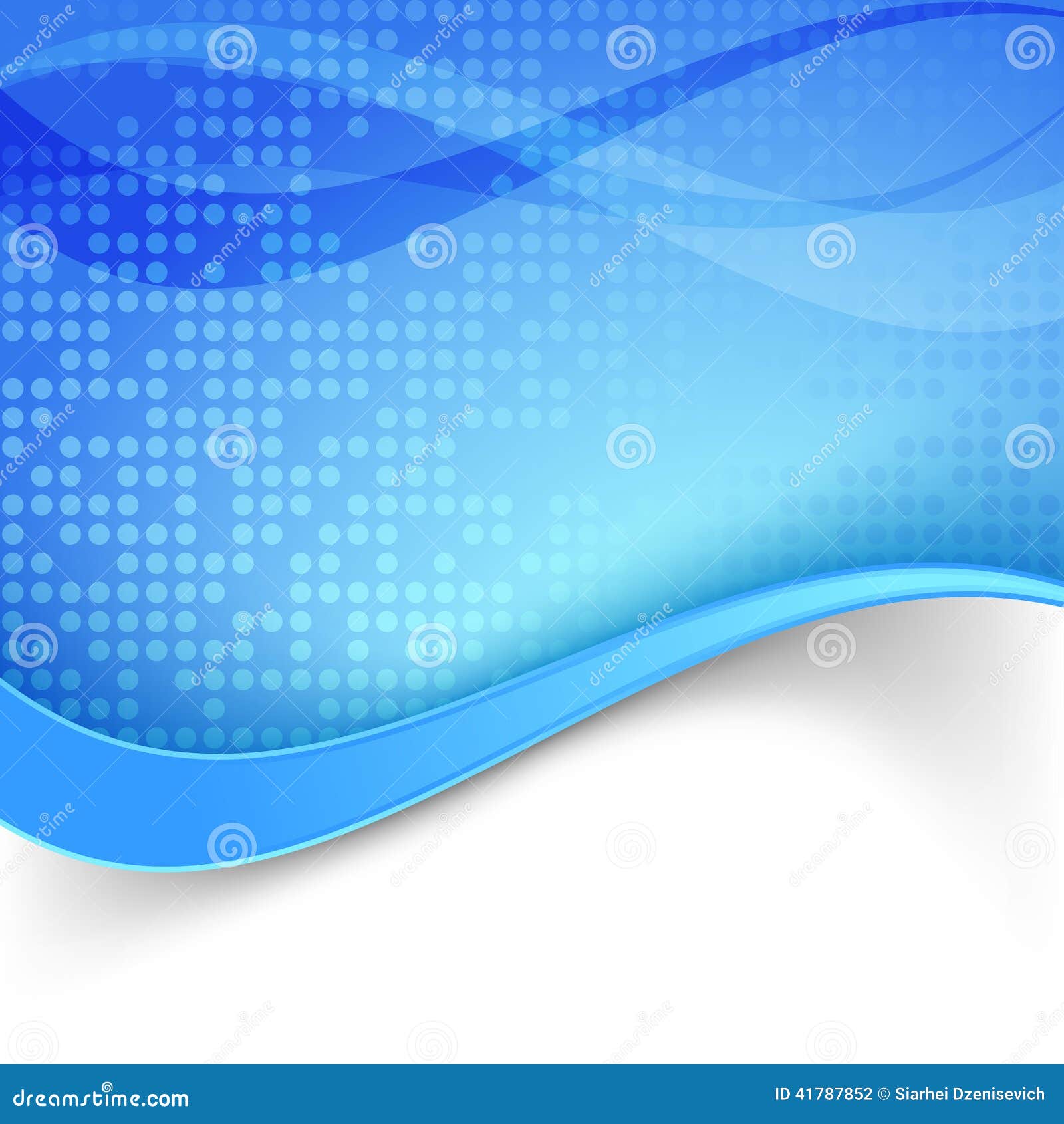 Blue Wave Border Dotted Background Stock Vector - Illustration of ...