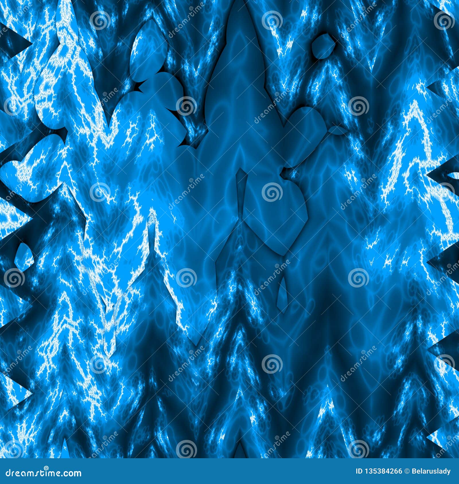 Blue Wave. Bright Zigzag Neon Pattern with Ocean Effect Stock Photo ...