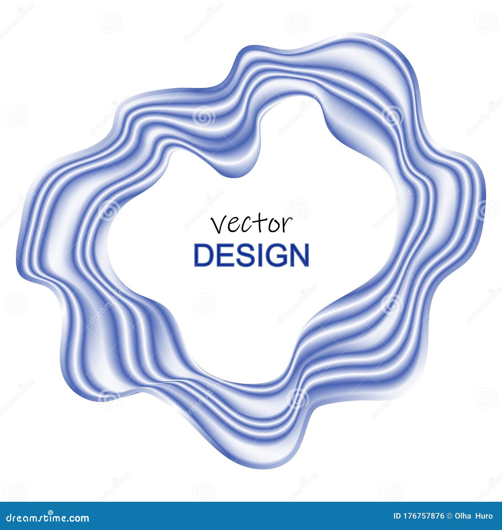 Blue Wave in a Circle , a Spot of Water. Abstract Design Element for a ...