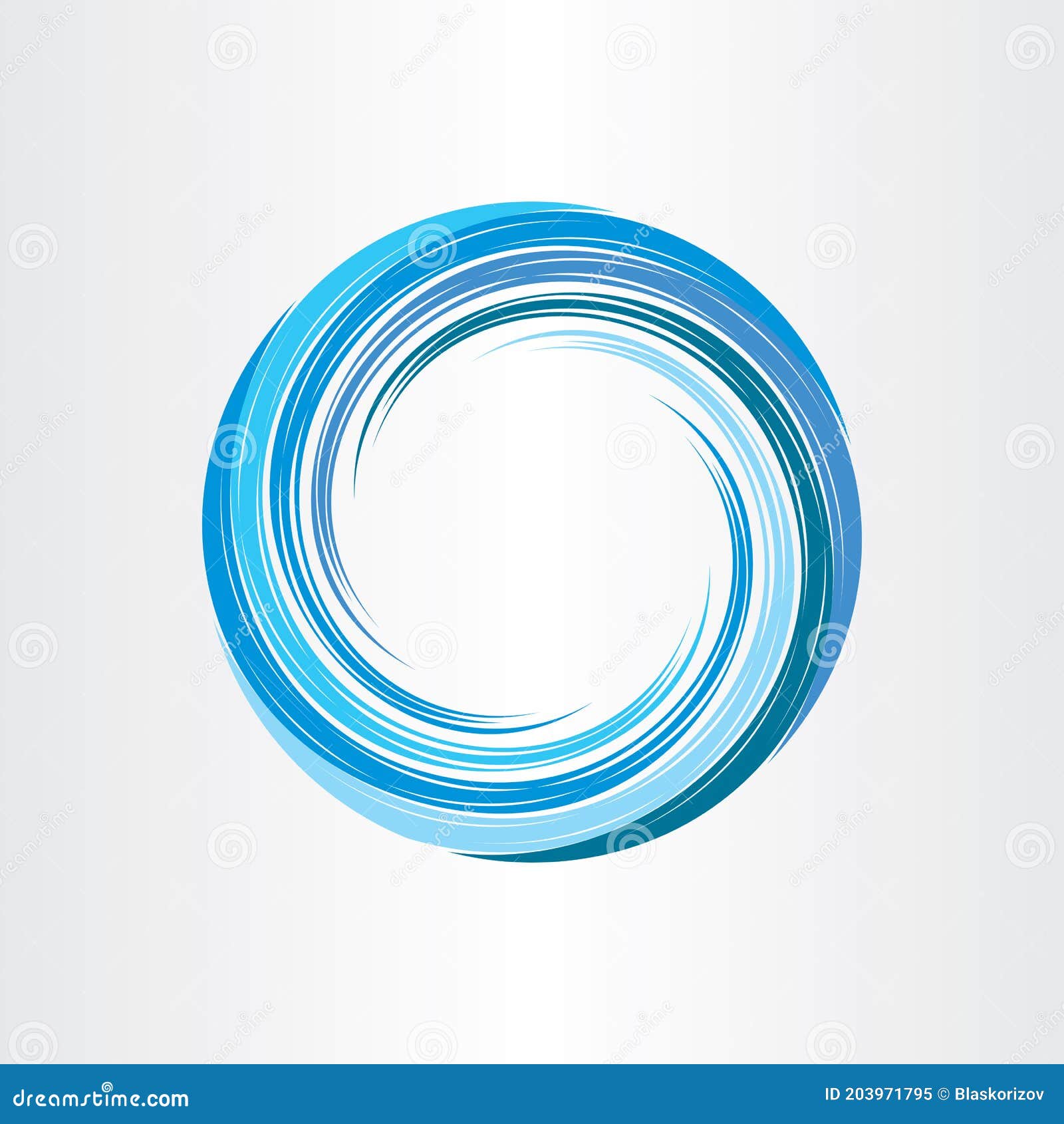 Blue Wave Circle Symbol Water Flow Design Element Stock Vector ...