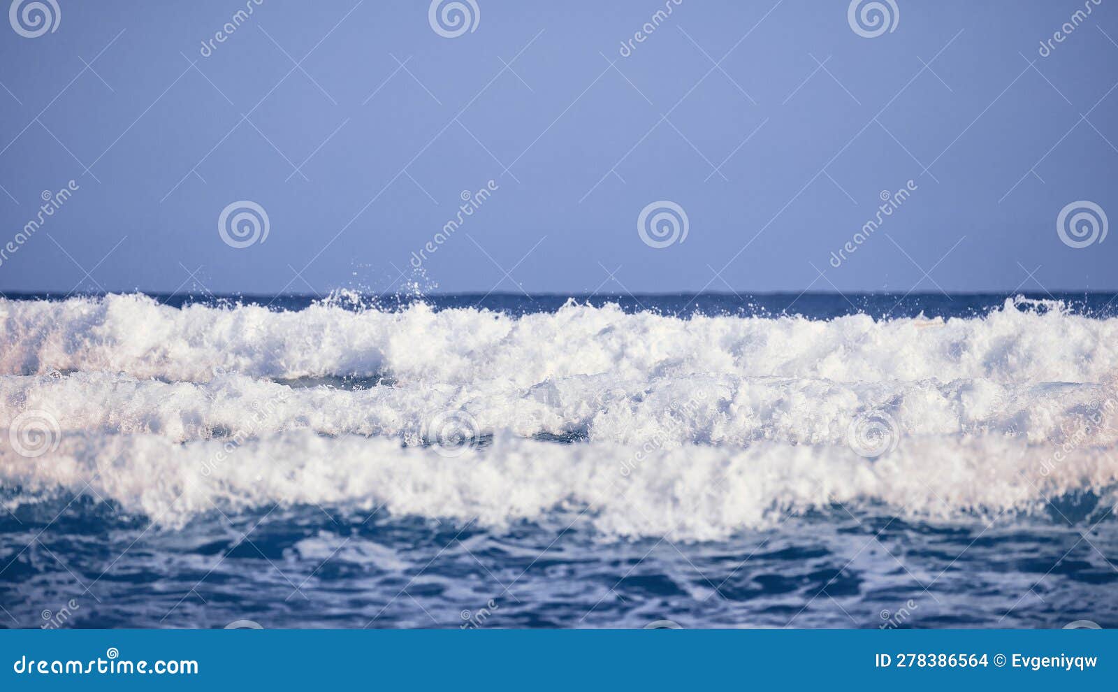 Blue Wave, Clear Water and Spray on the Atlantic Ocean Stock Photo ...