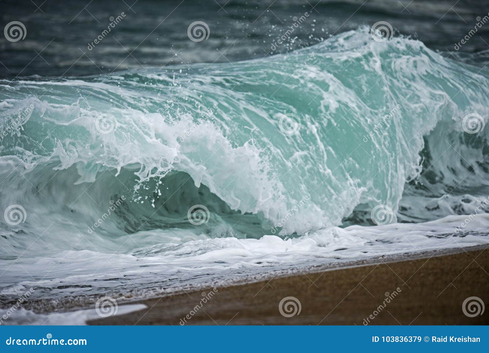 Blue wave crushing stock image. Image of ashore, burst - 103836379