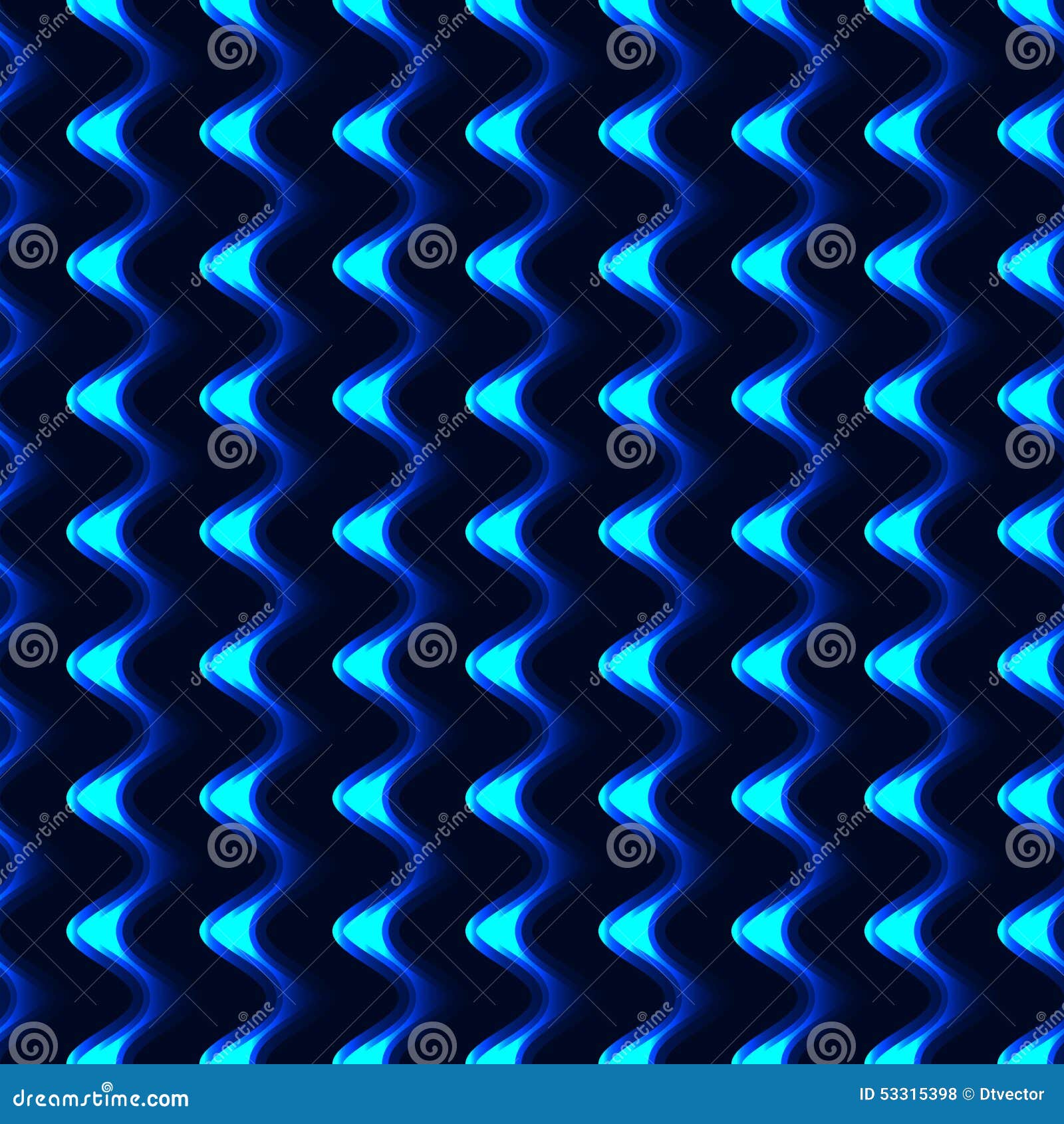 Blue Wave Effect Side Seamless Pattern Stock Vector - Illustration of ...