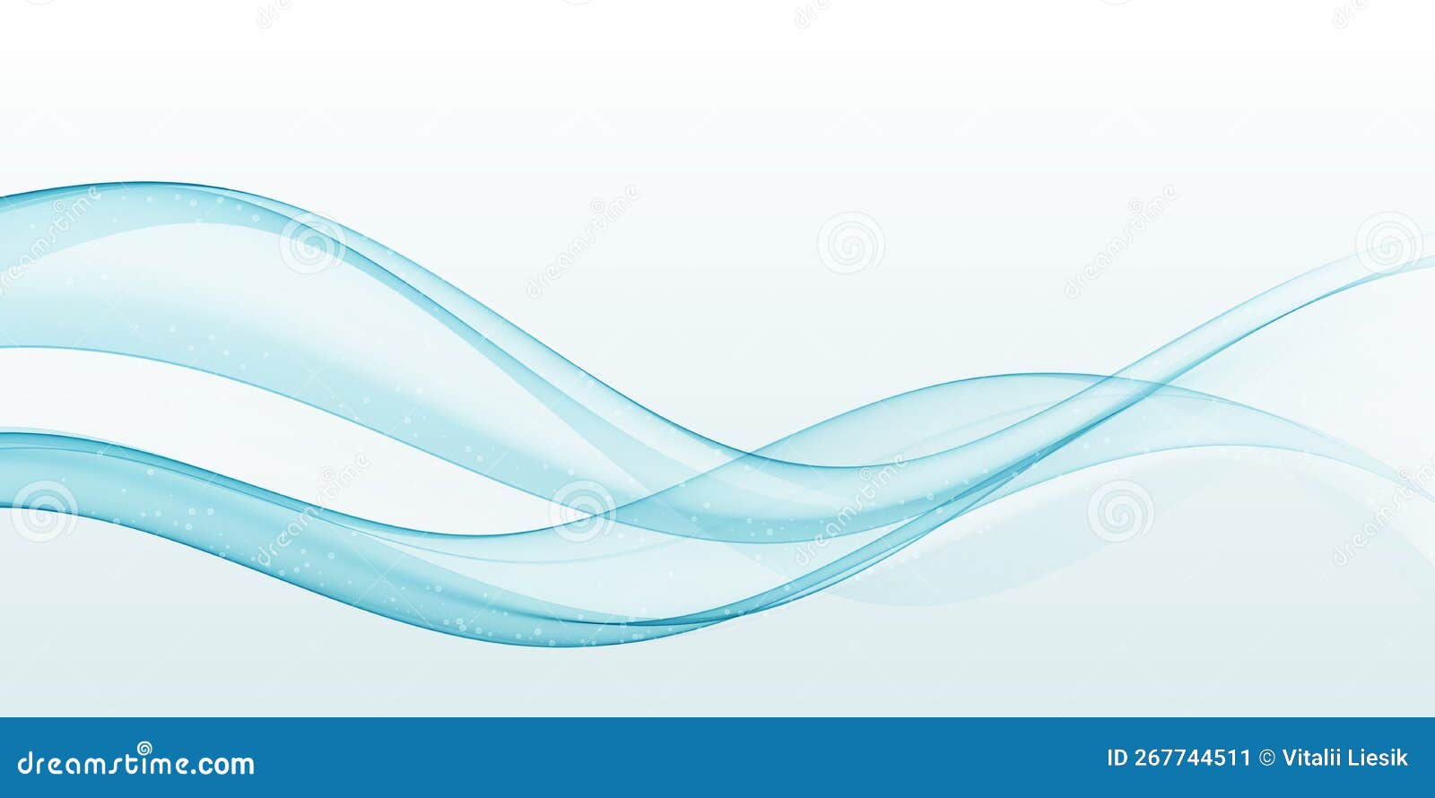 Blue Wave Flow on a White Background. Abstract Vector Background. Stock ...