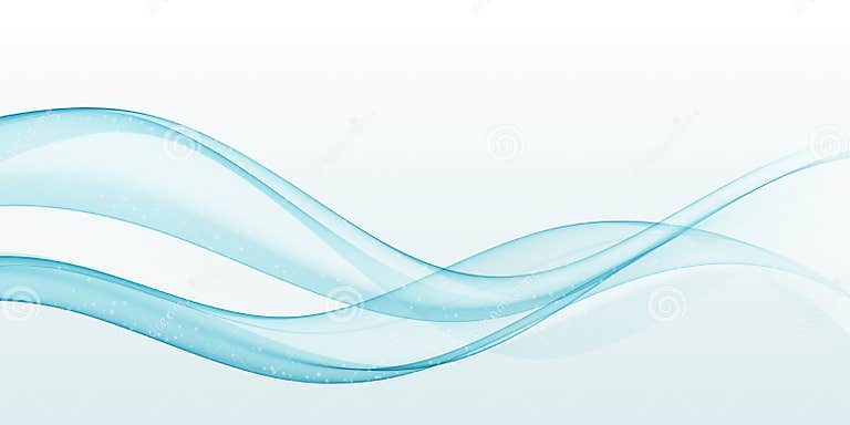 Blue Wave Flow on a White Background. Abstract Vector Background. Stock ...
