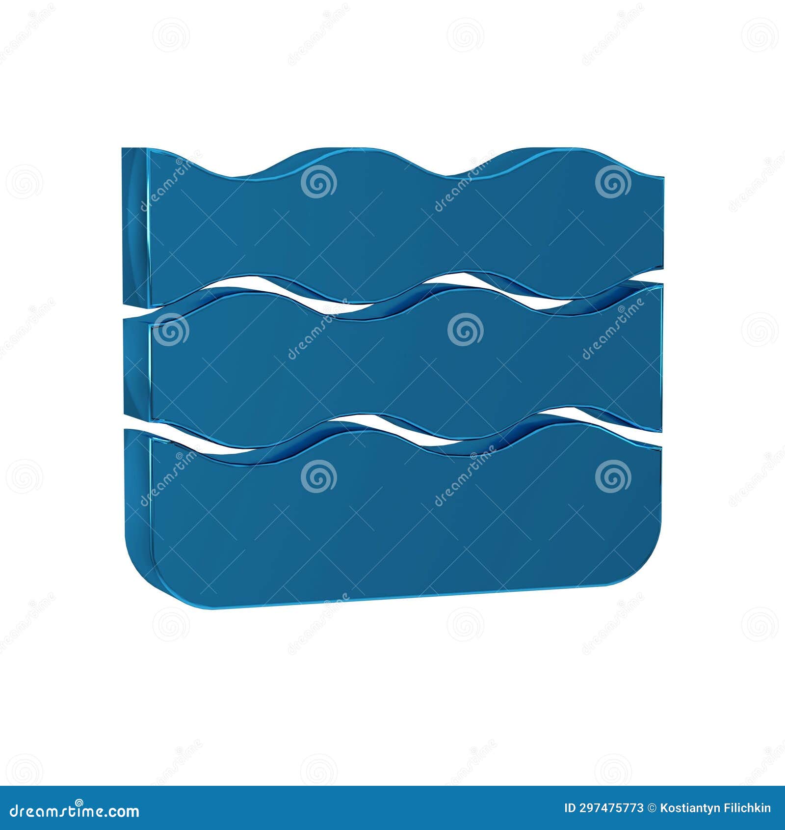 Blue Wave Icon Isolated on Transparent Background. Stock Illustration ...