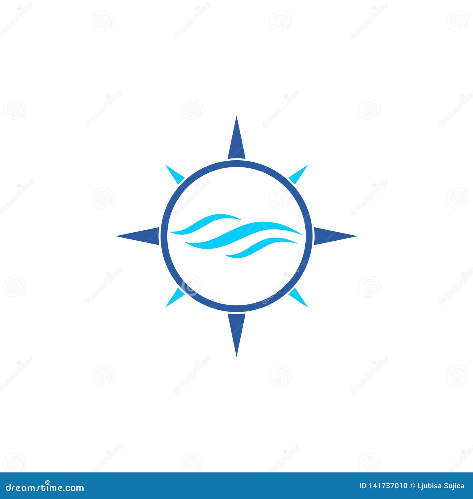 Blue Wave icon or logo stock vector. Illustration of curve - 141737010