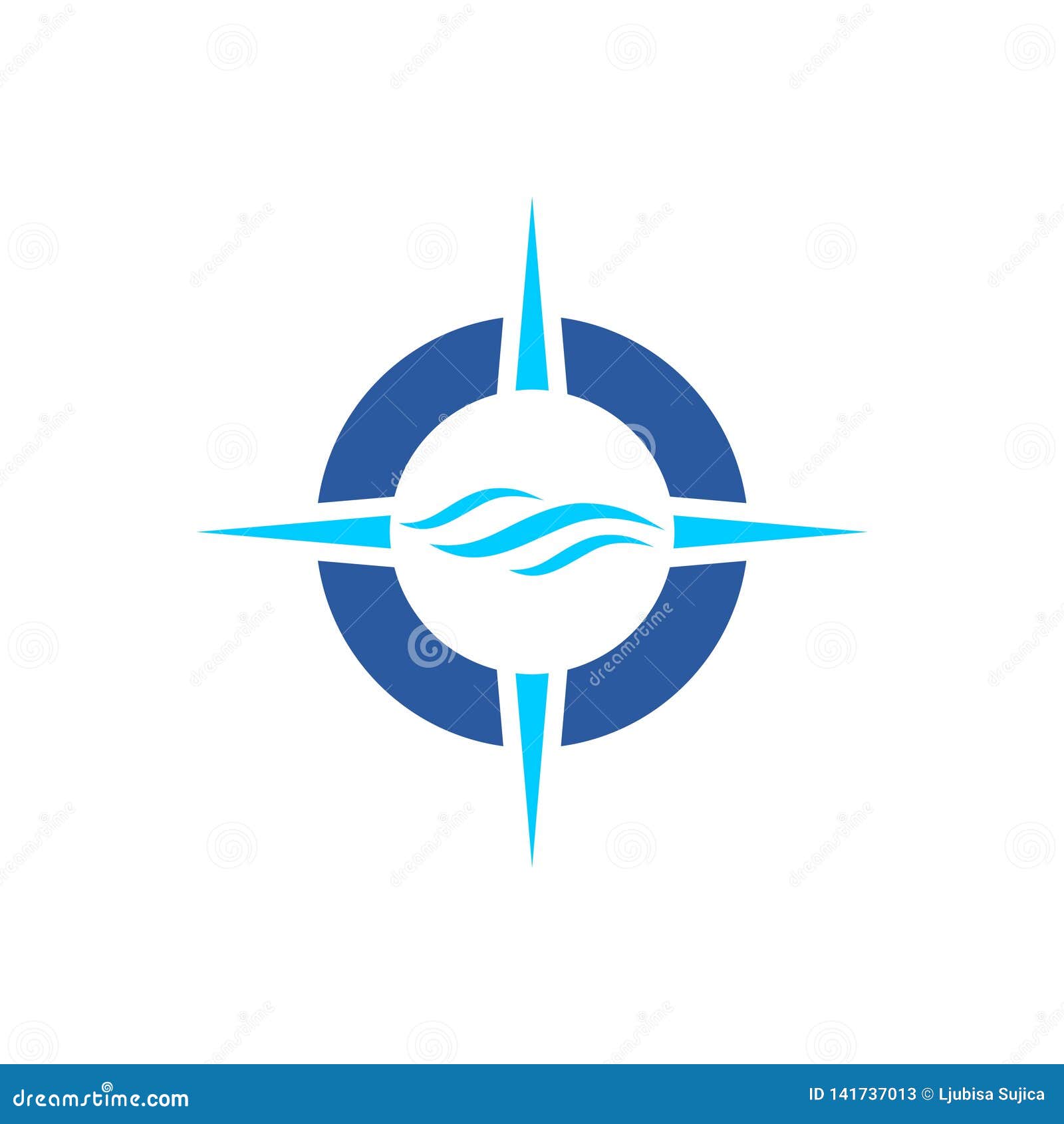 Blue Wave icon or logo stock vector. Illustration of gale - 141737013