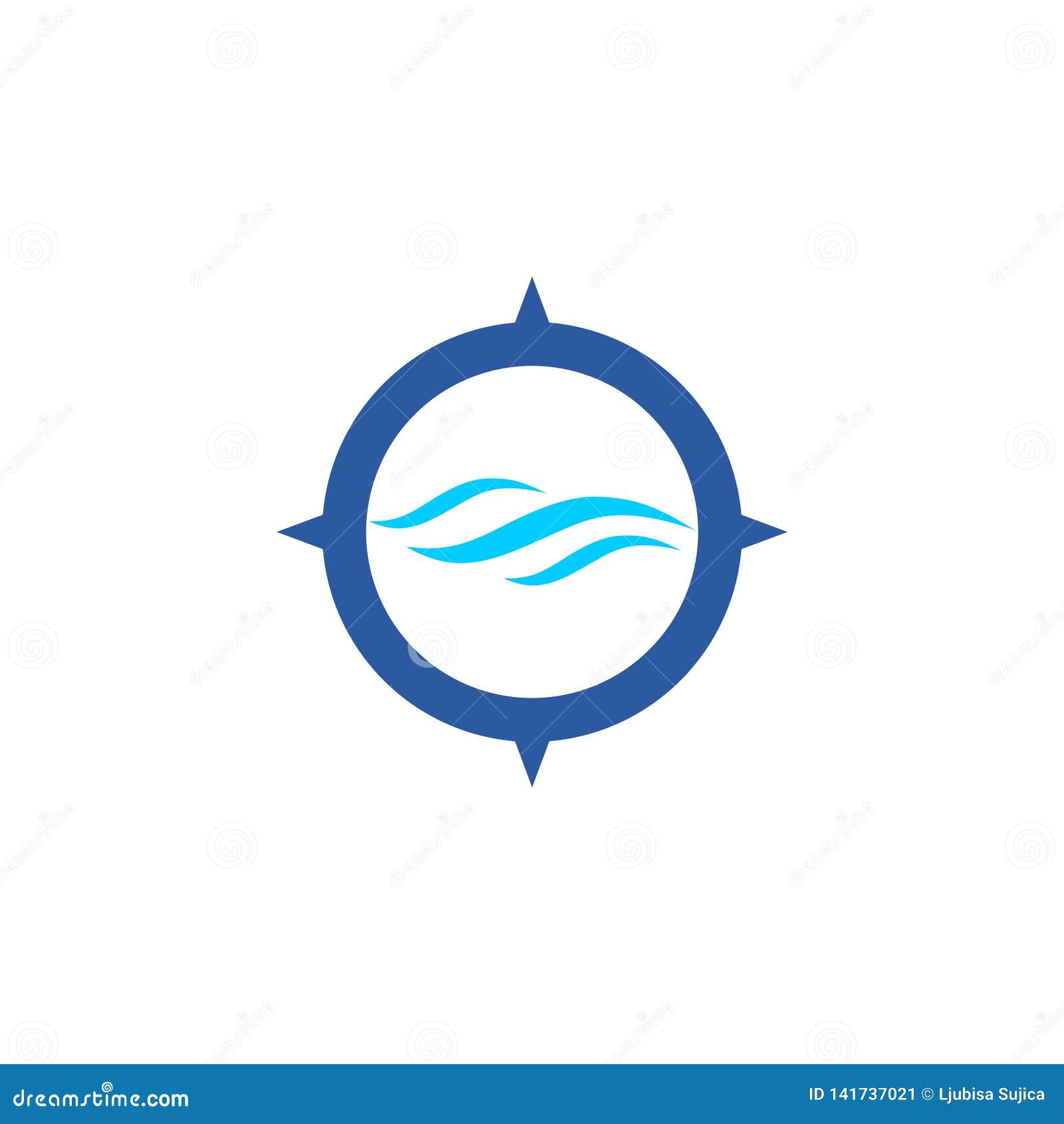 Blue Wave icon or logo stock vector. Illustration of concepts - 141737021