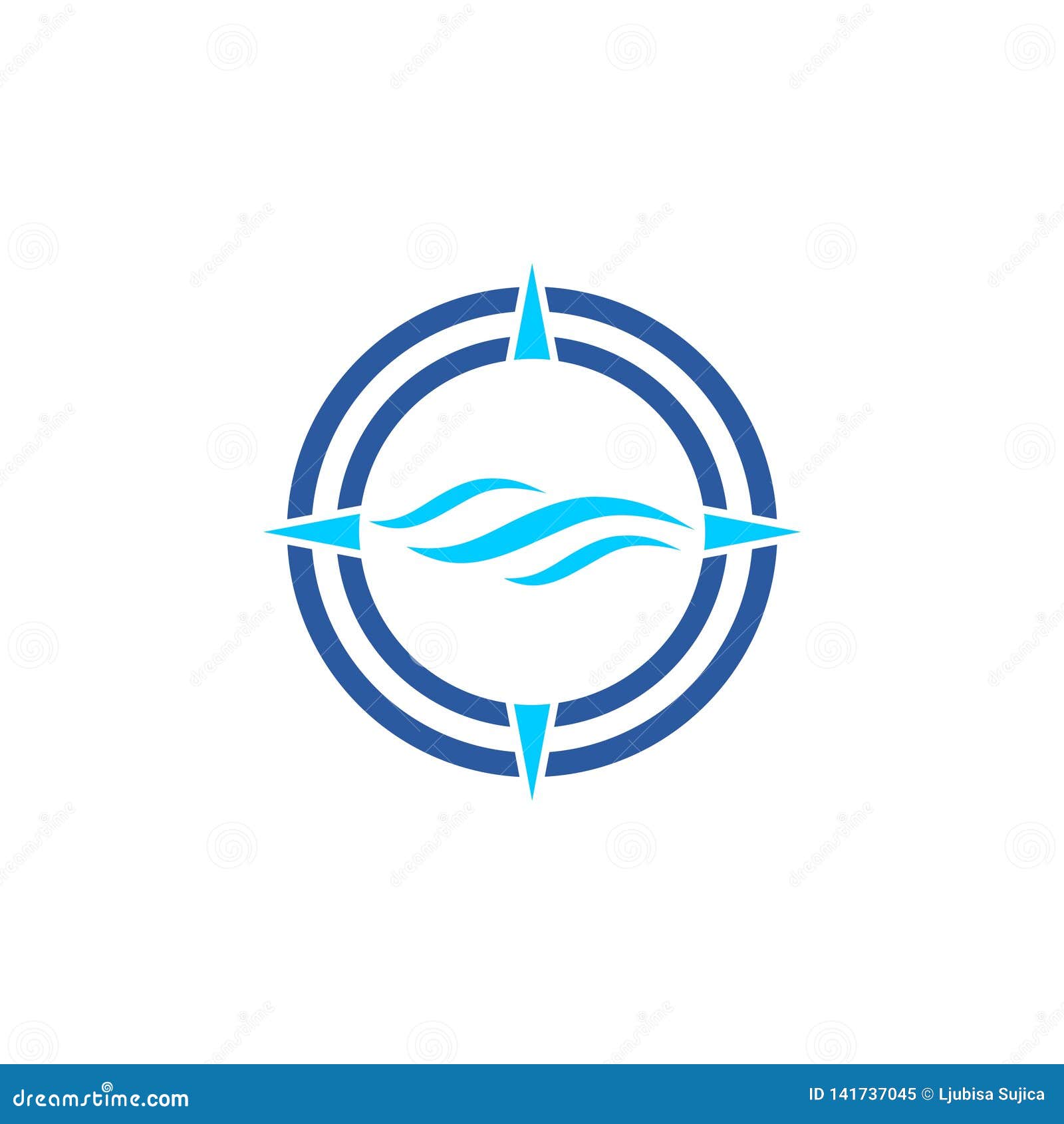 Blue Wave icon or logo stock vector. Illustration of abstract - 141737045