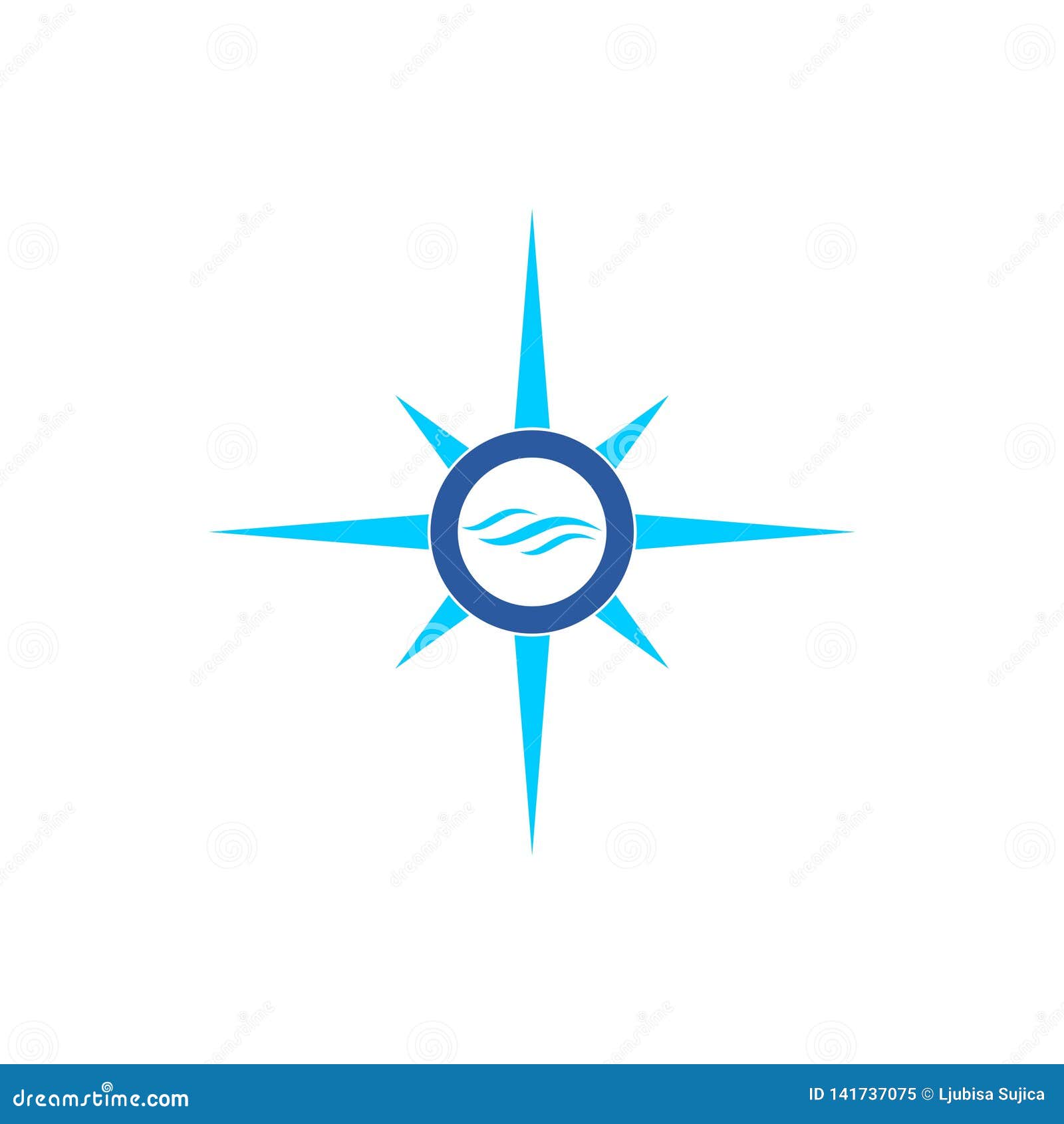 Blue Wave icon or logo stock illustration. Illustration of icon - 141737075