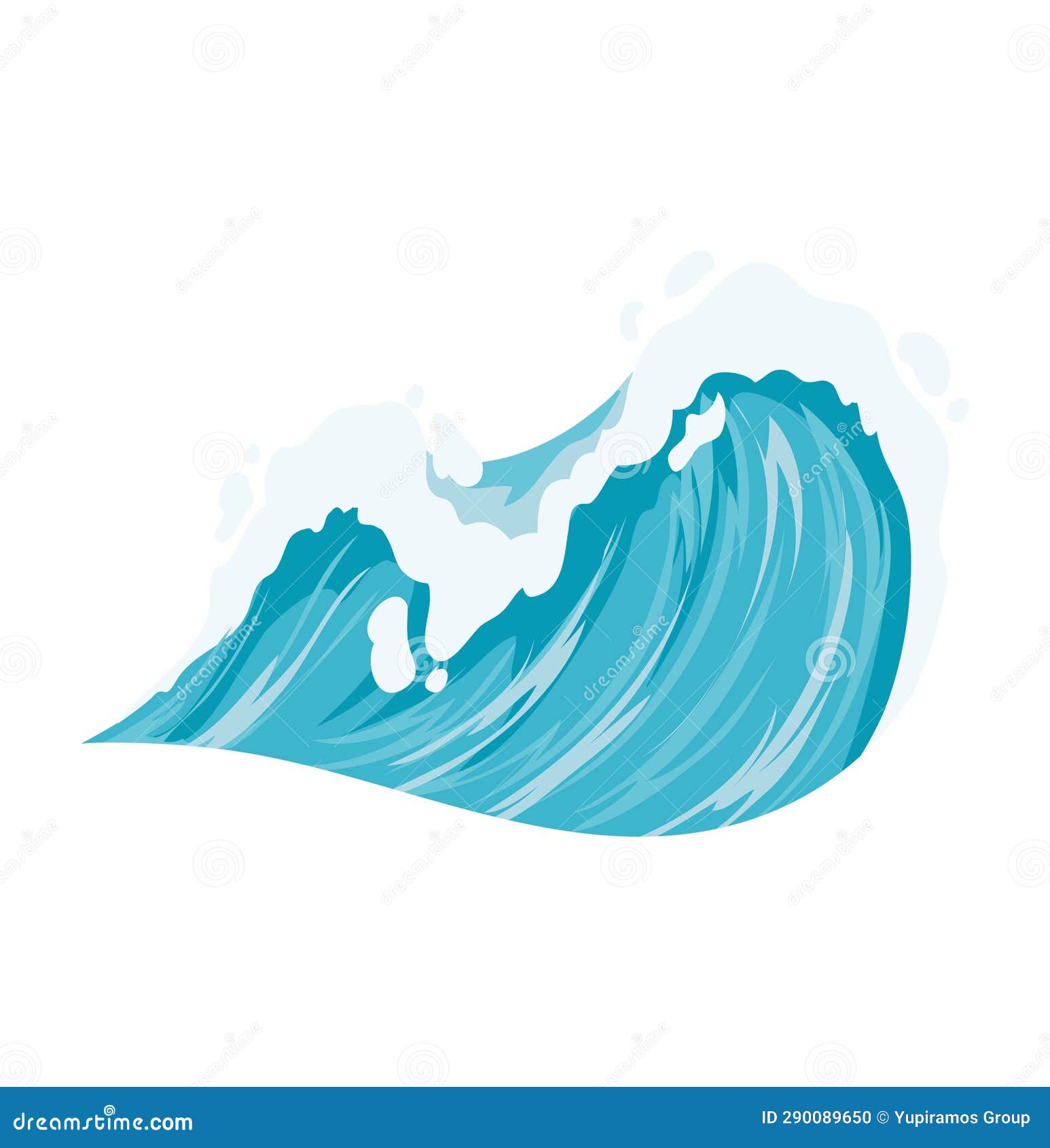 Blue wave illustration stock vector. Illustration of beach - 290089650