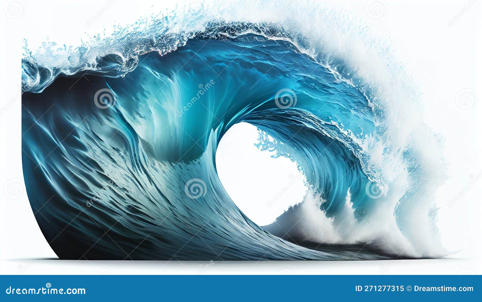 Blue Wave Isolated with White Background Stock Image - Image of pacific ...
