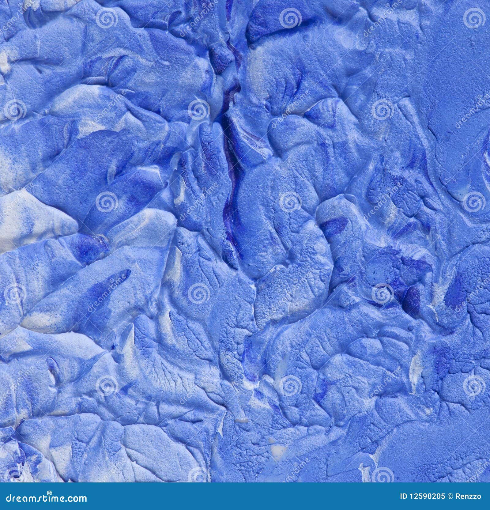 Blue Wave Like Oil Painting Texture Stock Image - Image of macro ...