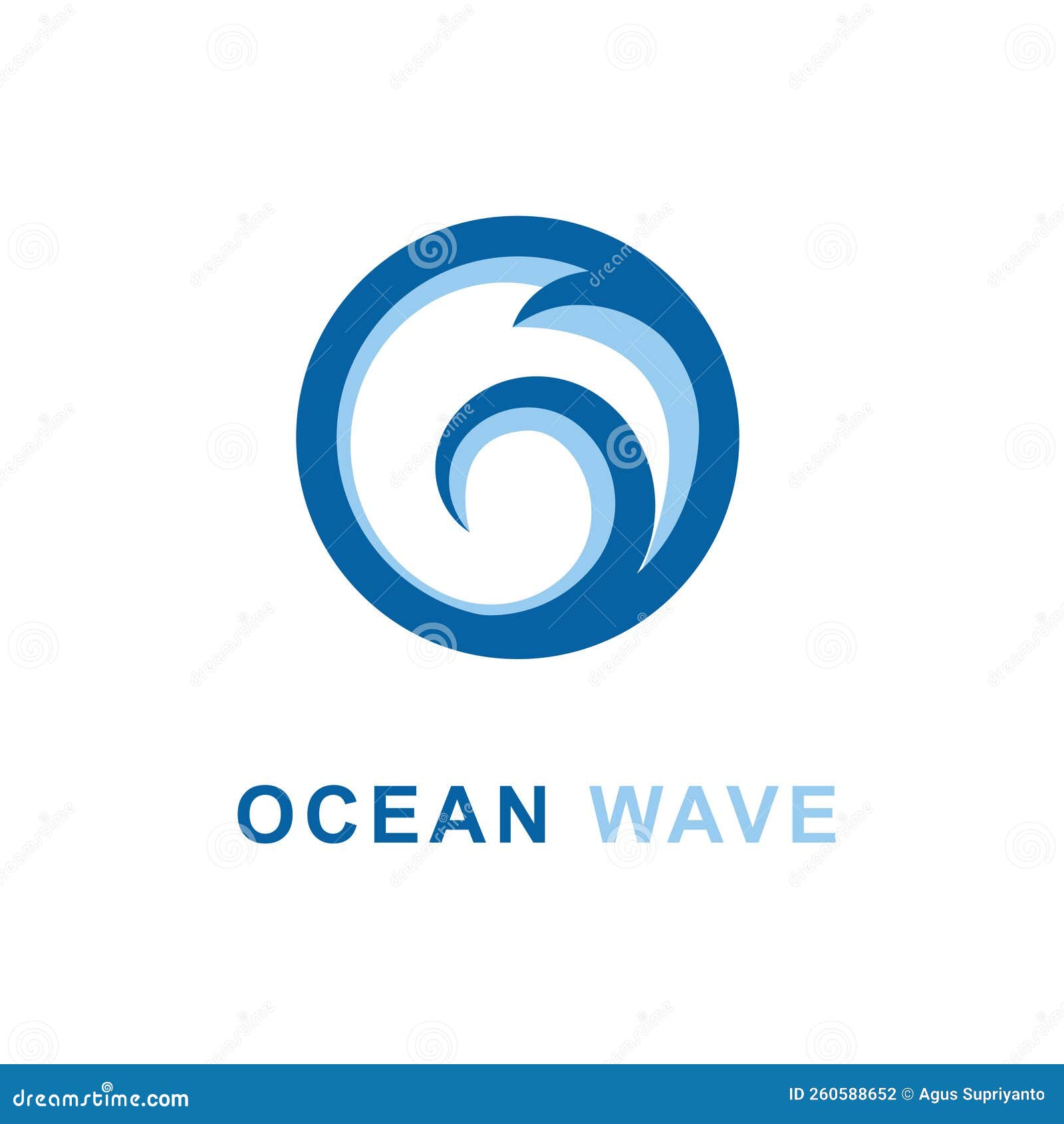 Blue Wave Logo Wave in Circle Shape Stock Illustration - Illustration ...